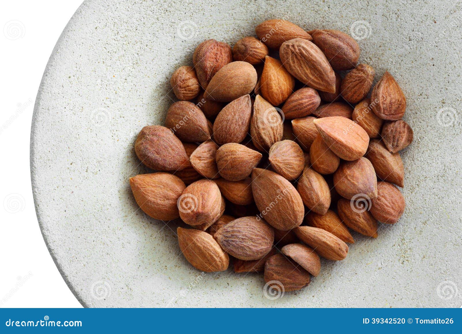 Apricot Kernels on a Round Plate Stock Photo - Image of food, peach ...