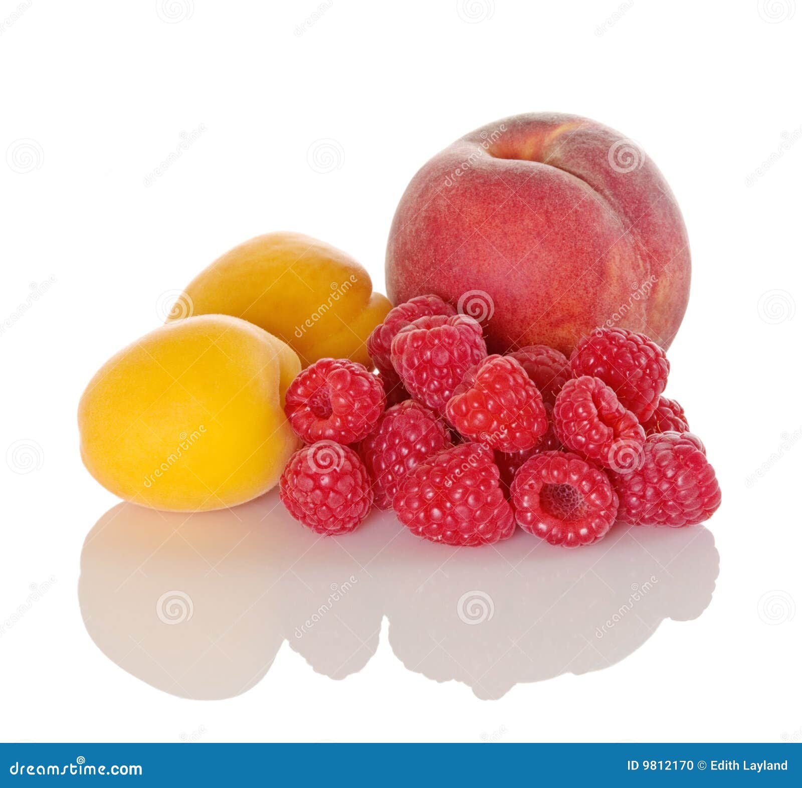 Apricot Peach Raspberry stock photo. Image of nutritious - 9812170