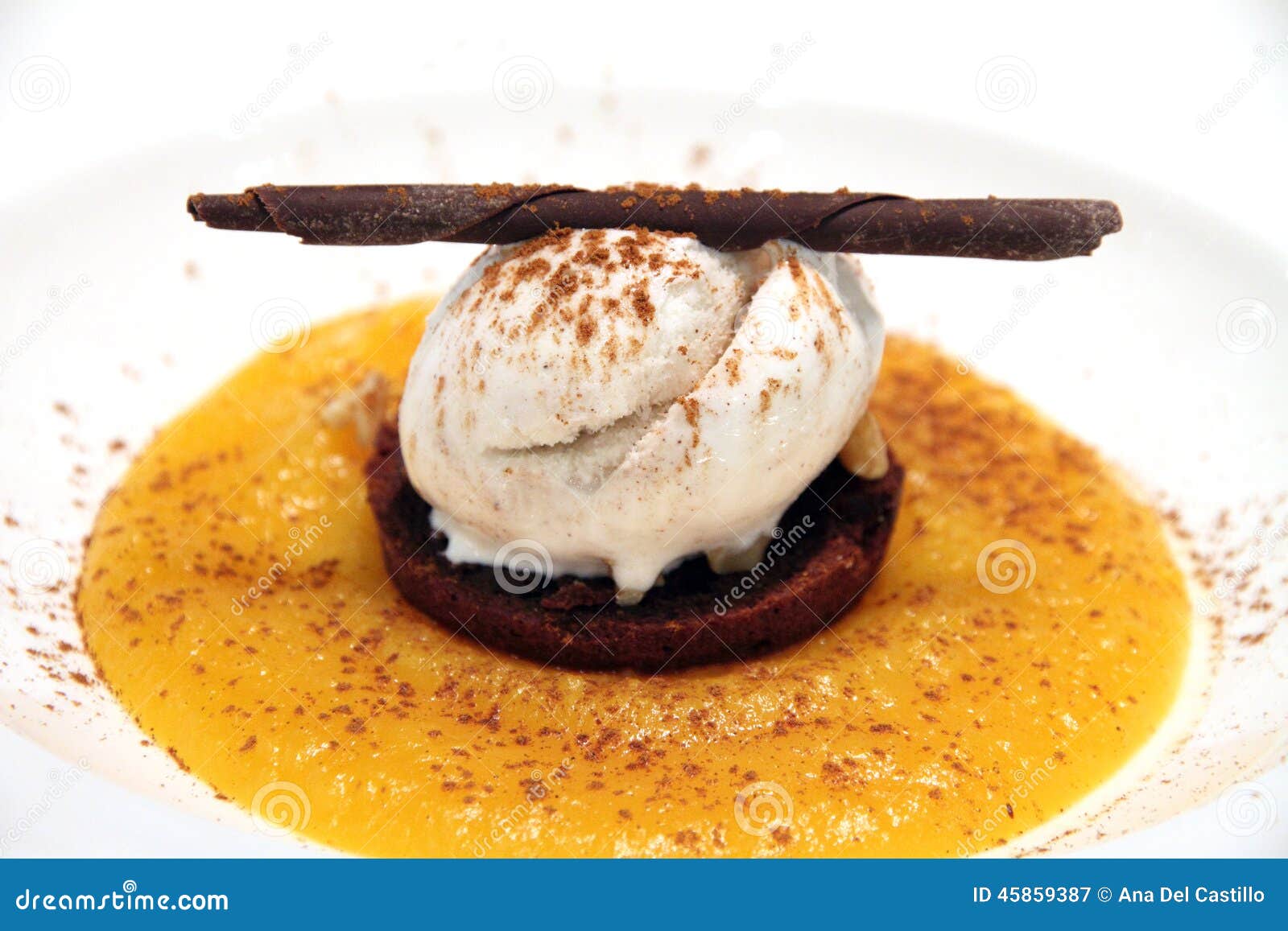 Apricot Soup with Ice Cream Stock Image - Image of confectionery, cream ...