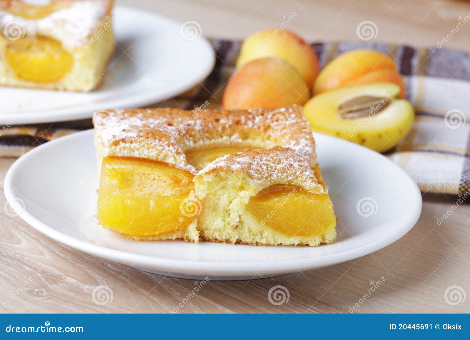 Apricot sponge slice stock image. Image of plate, slices - 20445691