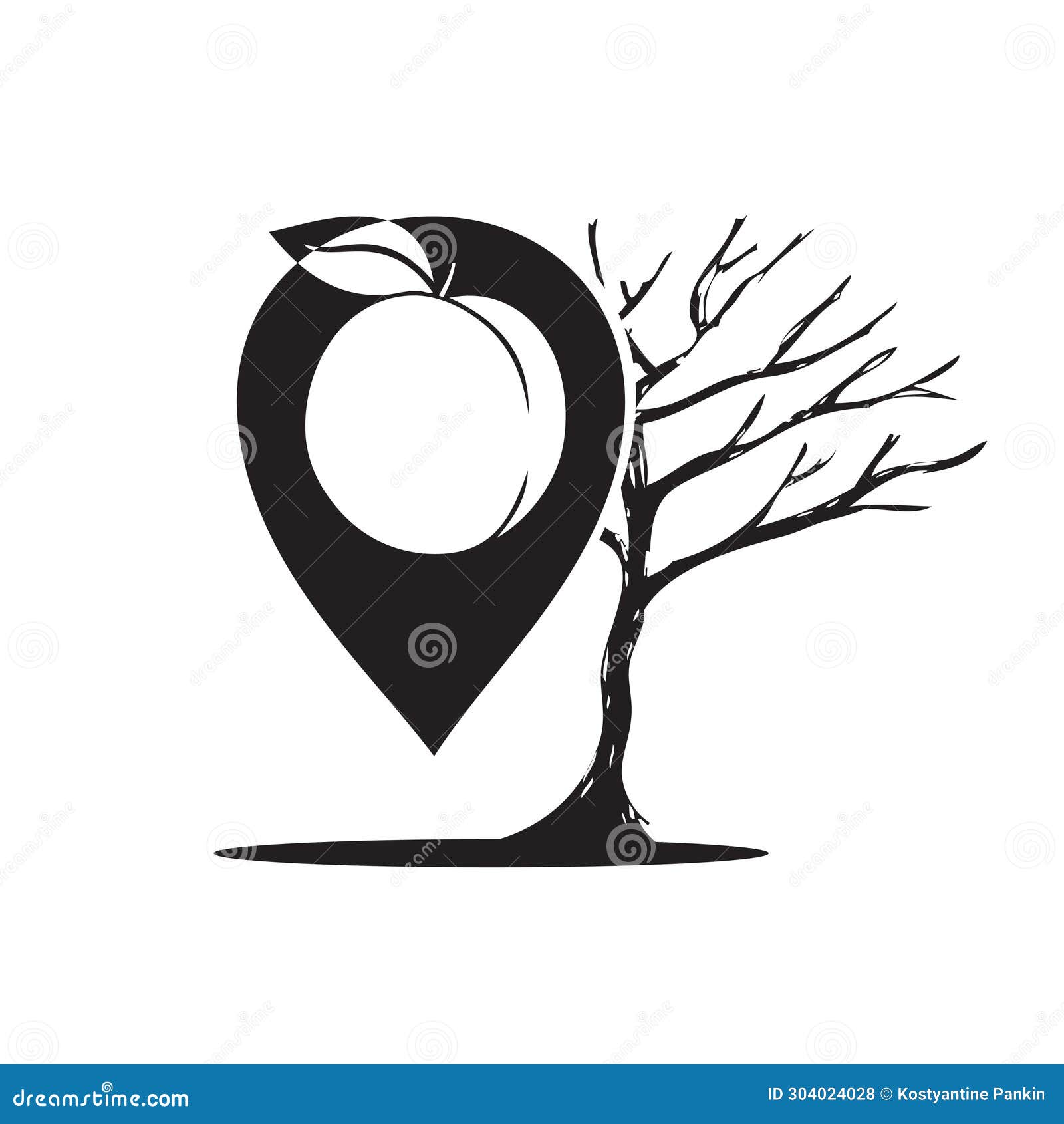 Apricot tree stock illustration. Illustration of cartographic - 304024028