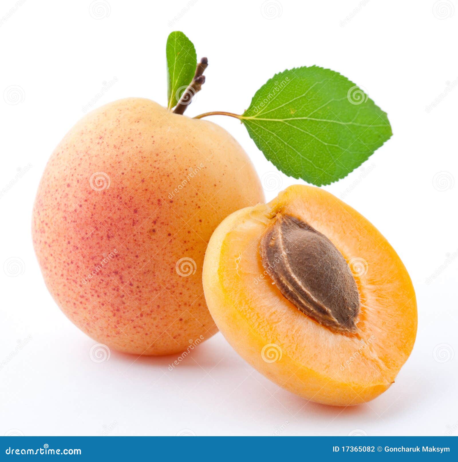 Apricot on a White Background with Leaves Stock Photo - Image of still ...