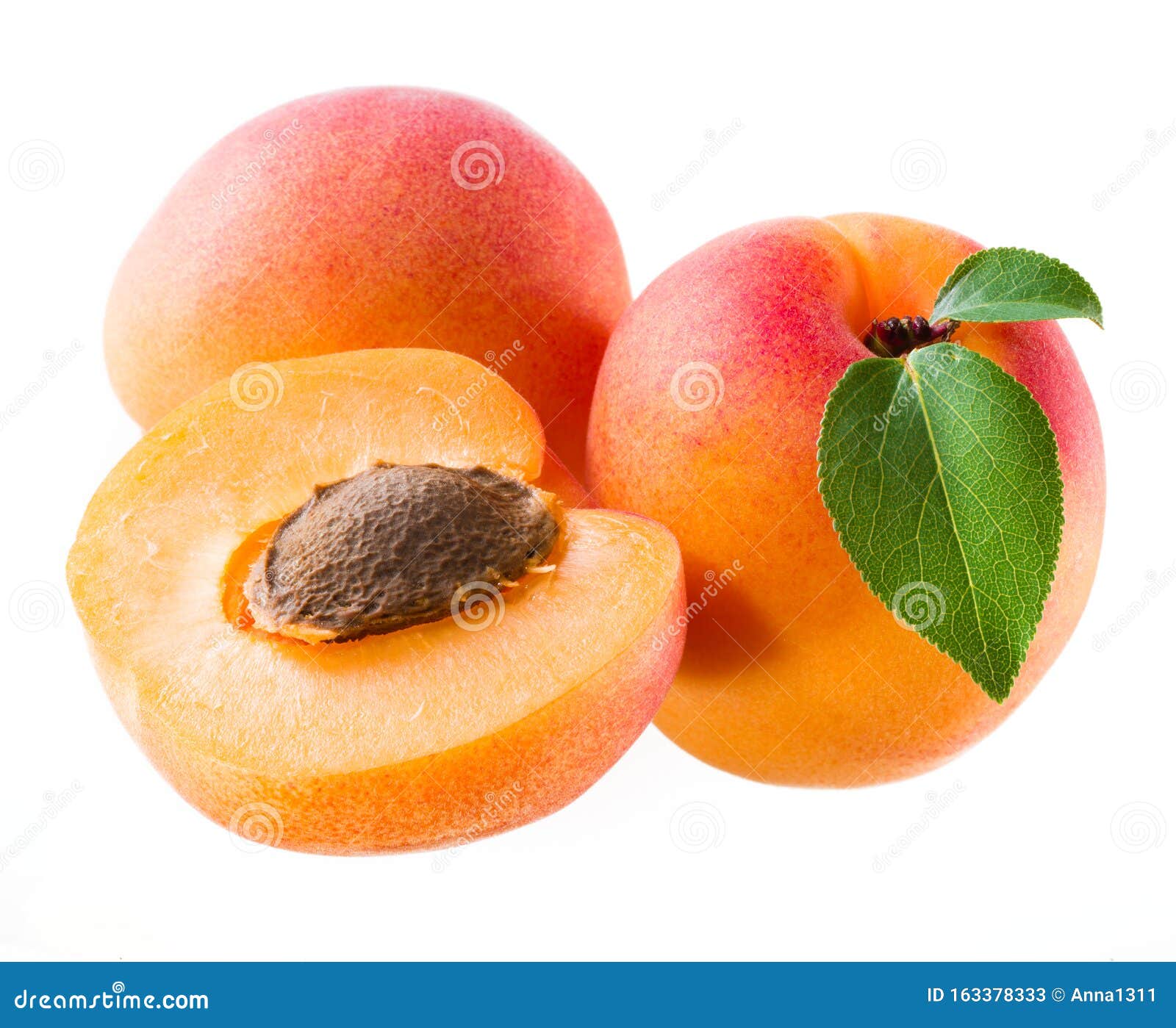 Apricots isolated on white stock image. Image of orange - 163378333