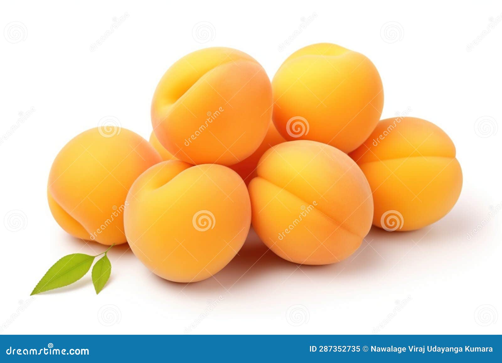 Apricots Isolated on White. Generative Ai Stock Illustration ...