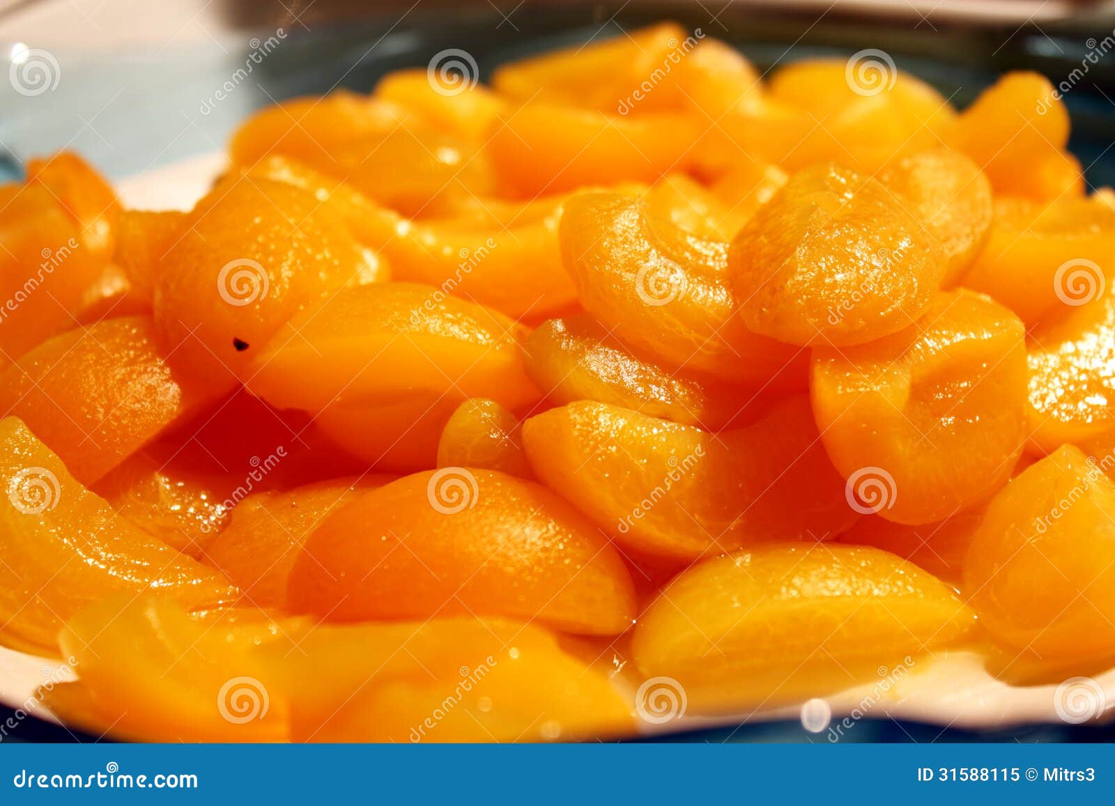 Apricots in syrup stock image. Image of apricot, plate - 31588115