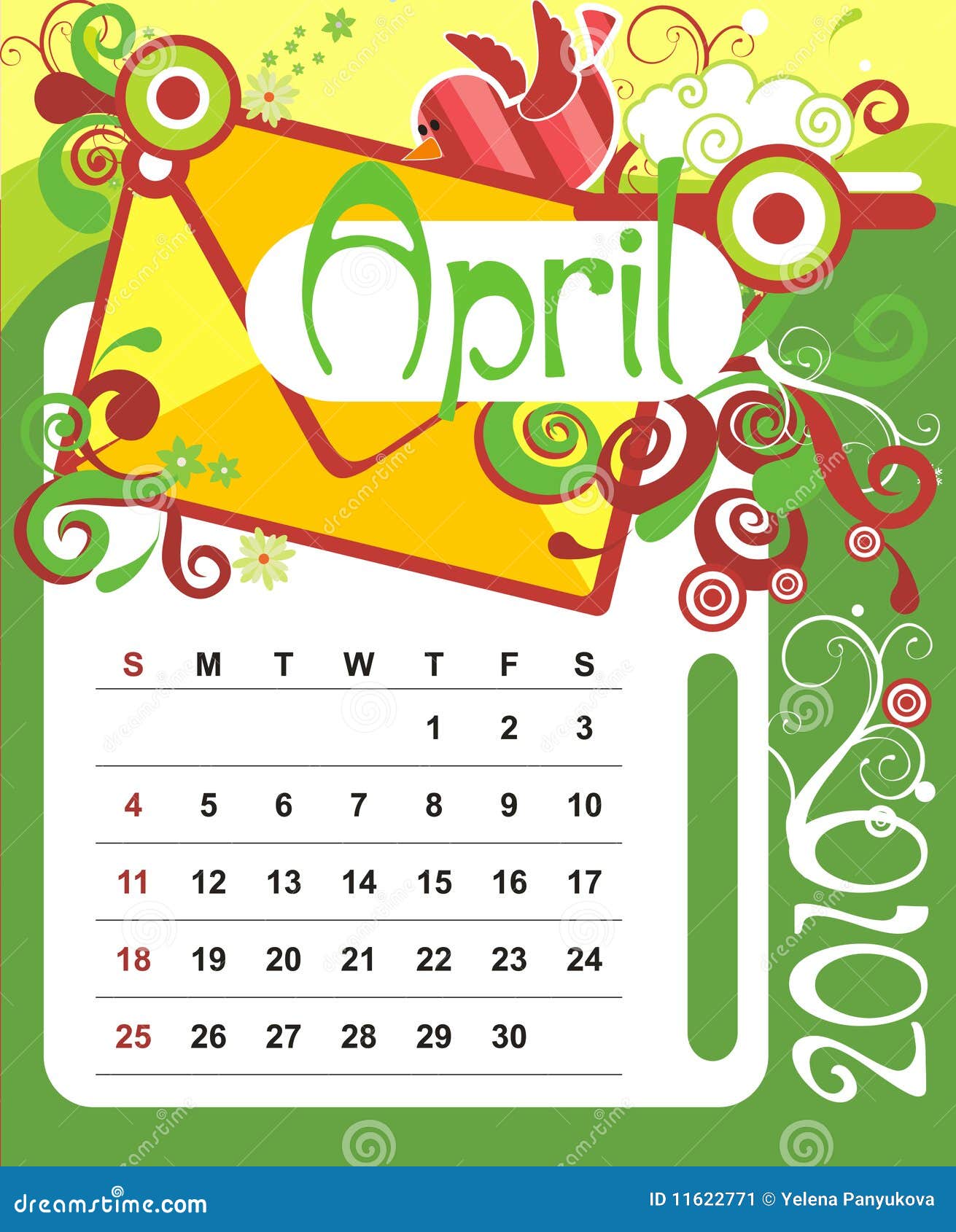 April stock vector. Illustration of plant, year, tree - 11622771