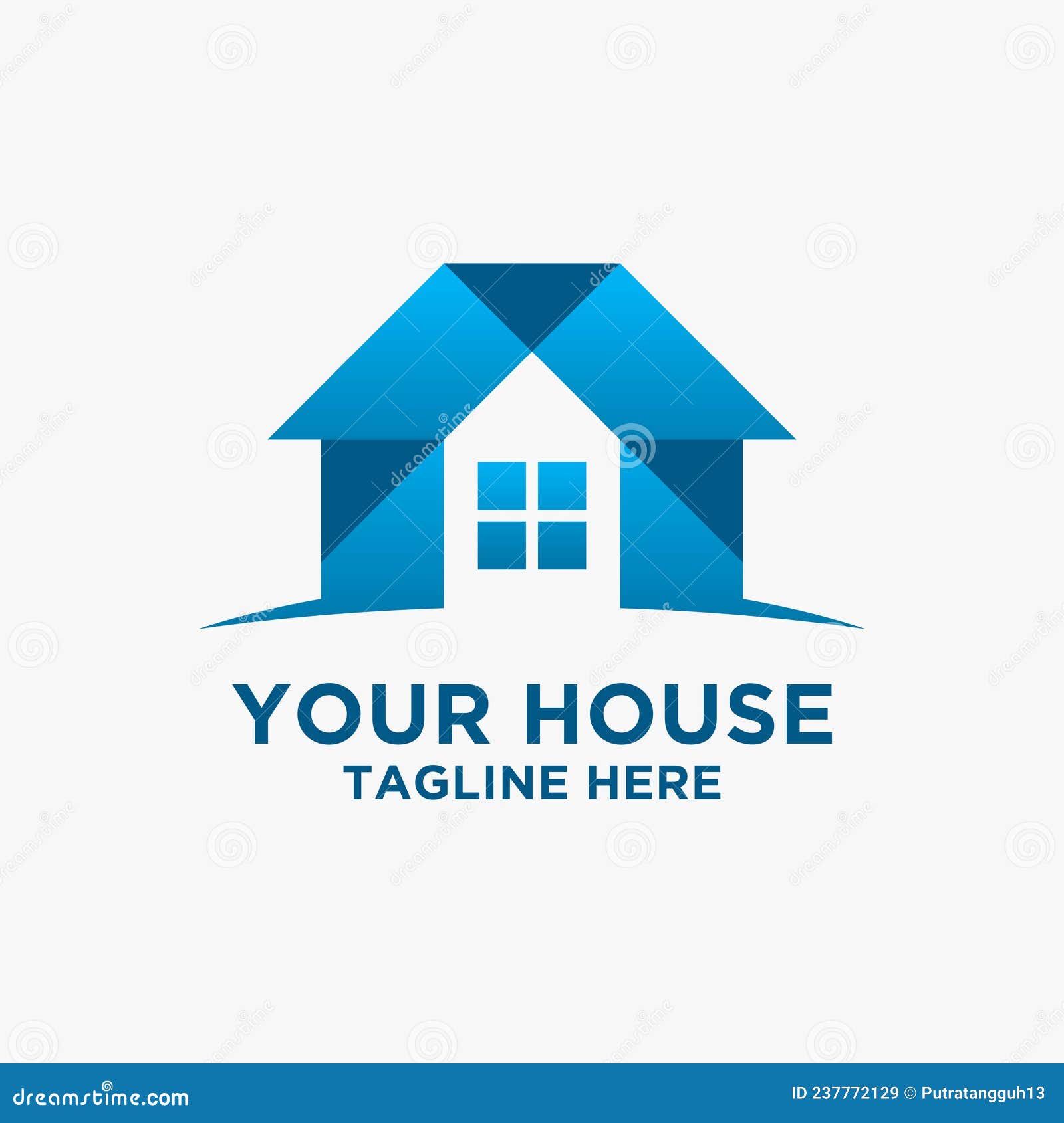 Blue house logo design stock vector. Illustration of business - 237772129