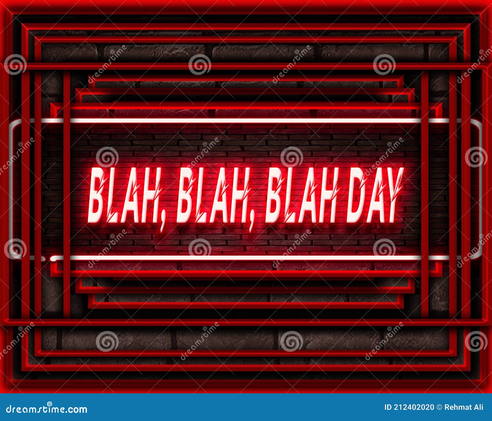 17 April Blah Blah Blah Day Neon Text Effect On Bricks Background