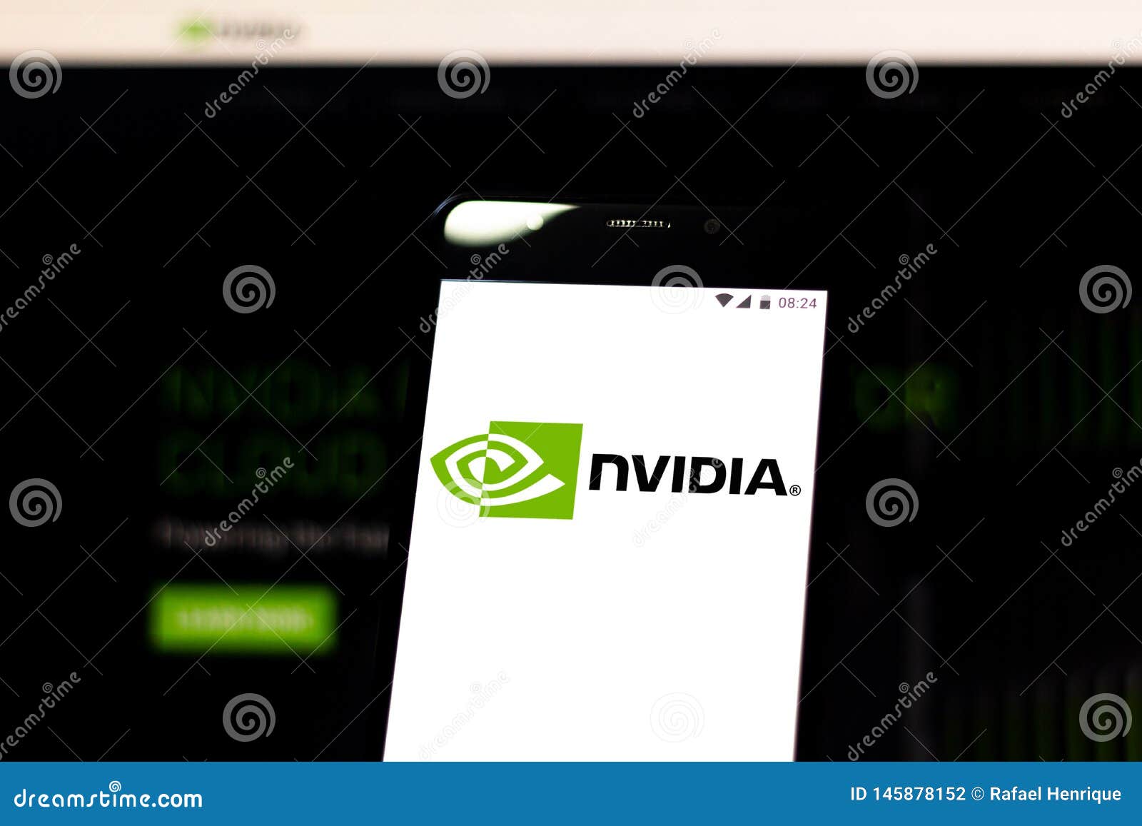 April 25, 2019, Brazil. Nvidia Logo on the Mobile Device. Nvidia is a ...