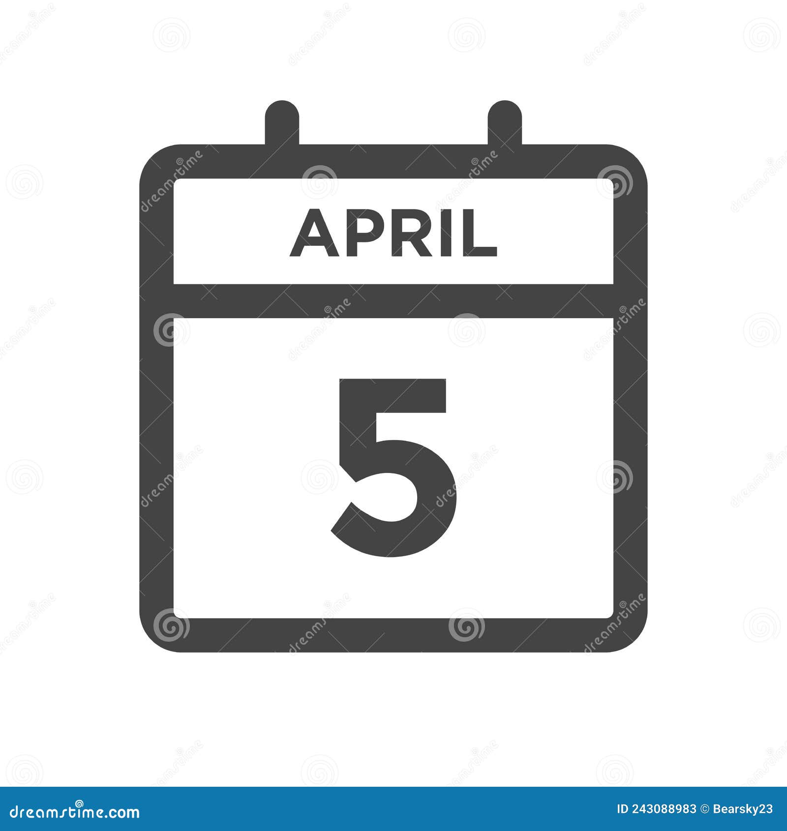 April 5 Calendar Day or Calender Date for Deadline and Appointment ...