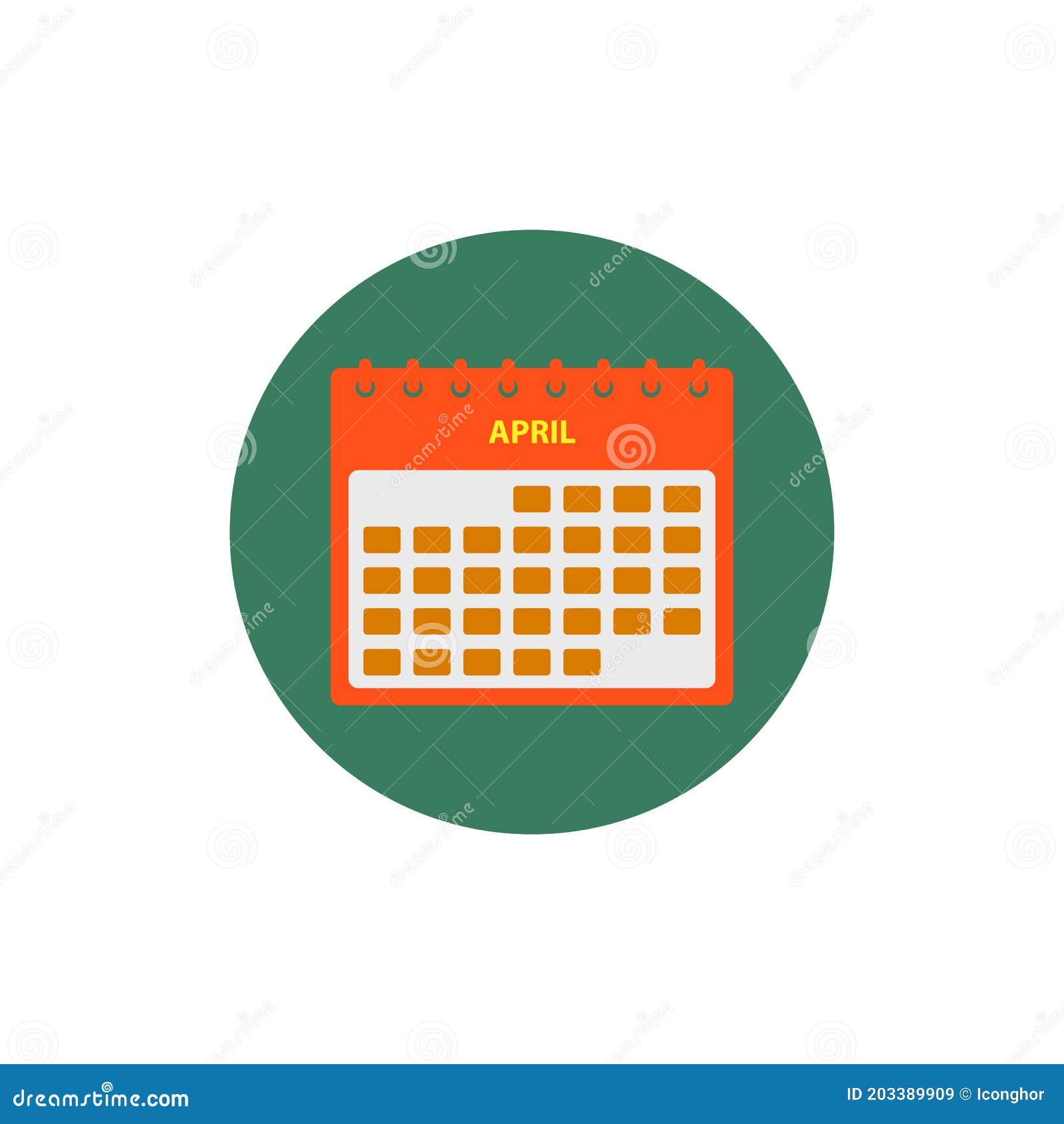 April Calendar Icon. stock vector. Illustration of symbol - 203389909