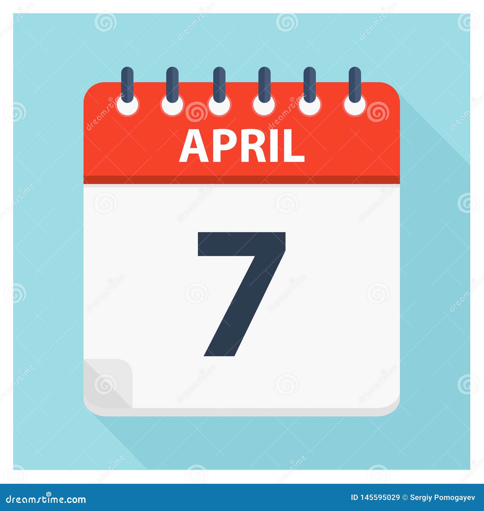 April 7 - Calendar Icon - Calendar Design Template Stock Illustration ...
