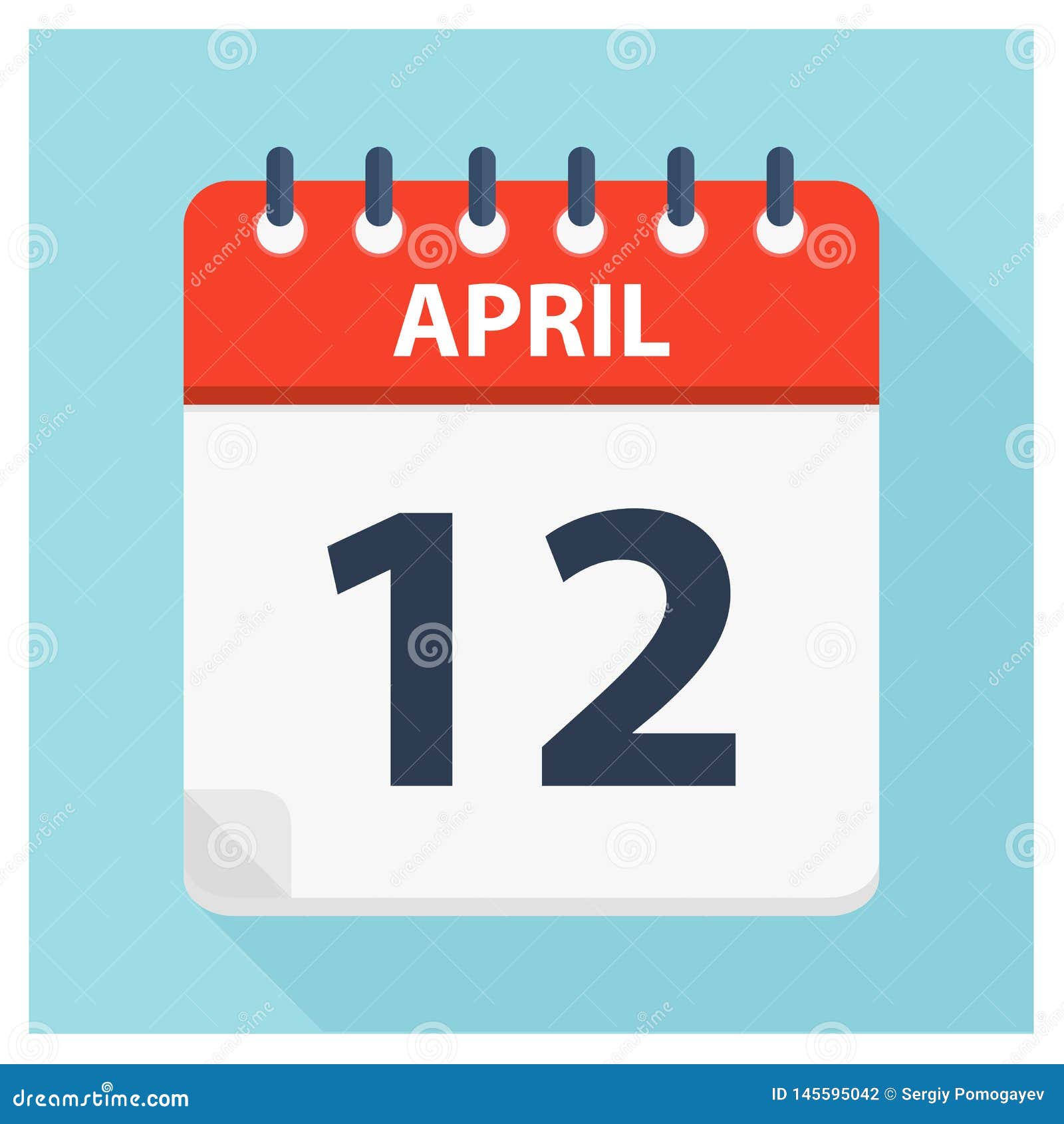 April 12 - Calendar Icon - Calendar Design Template Stock Illustration ...