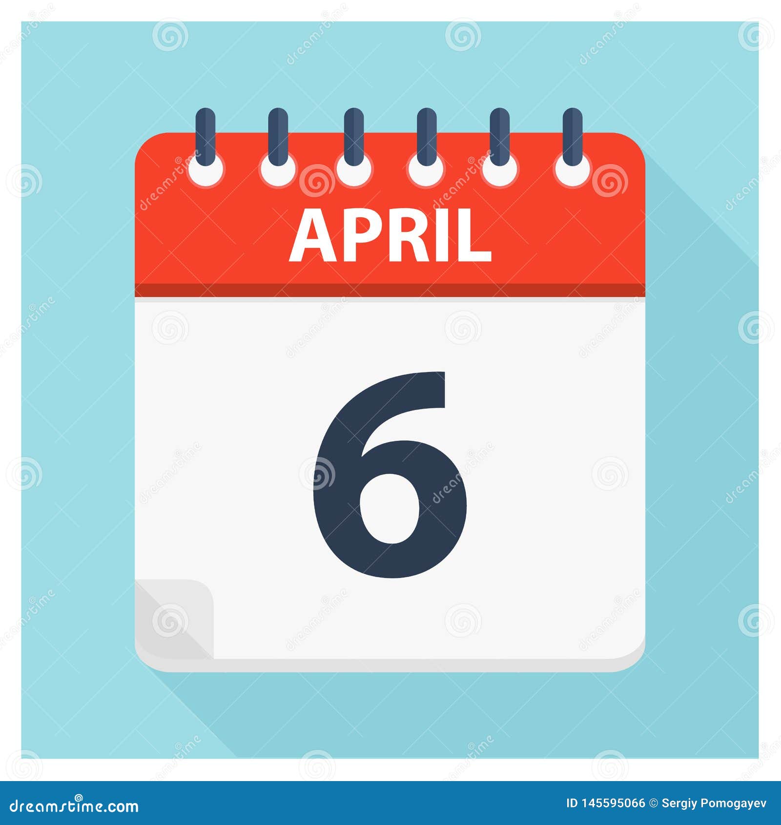 April 6 - Calendar Icon - Calendar Design Template Stock Illustration ...
