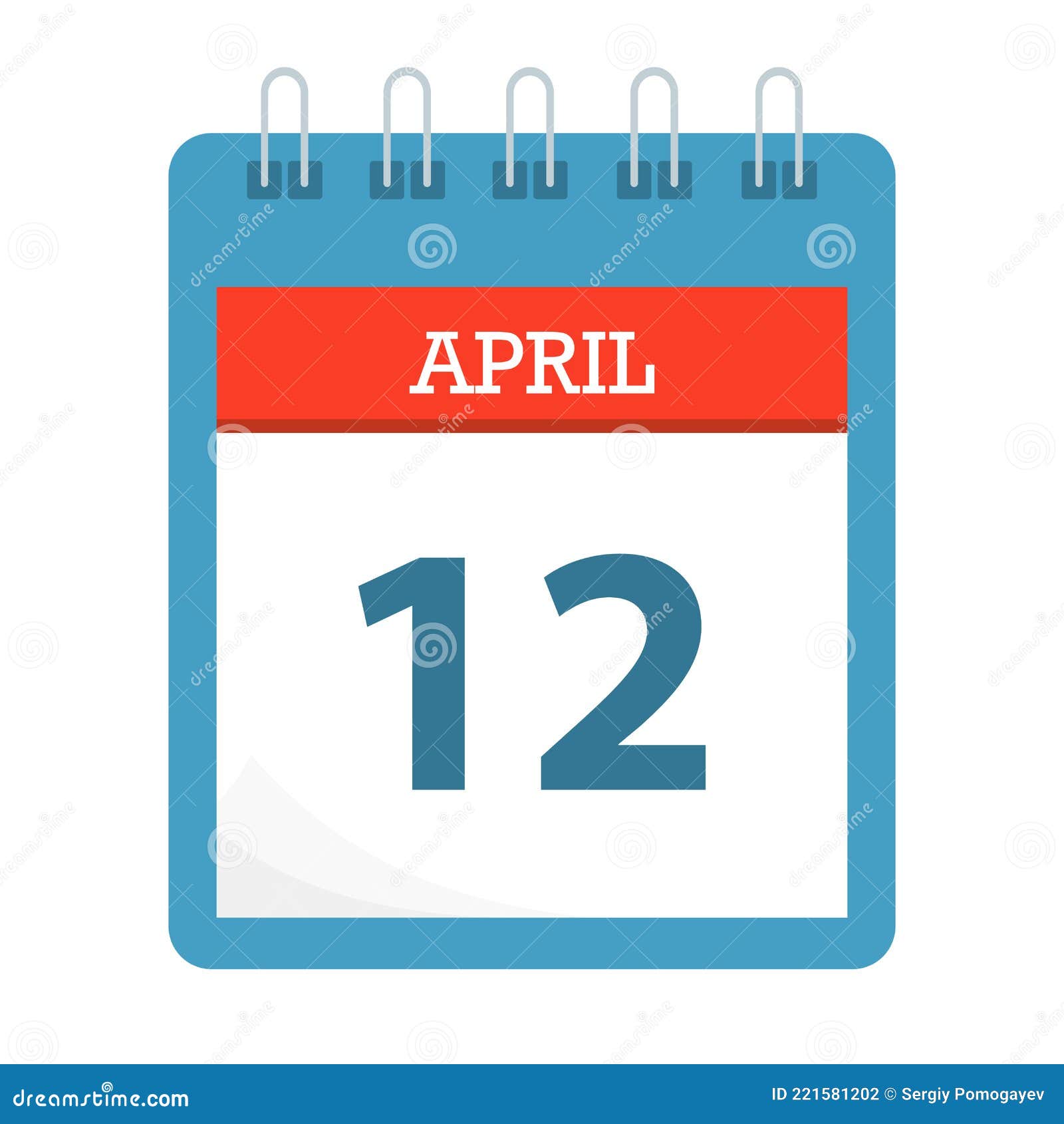 April 12 - Calendar Icon - Calendar Template Stock Vector ...