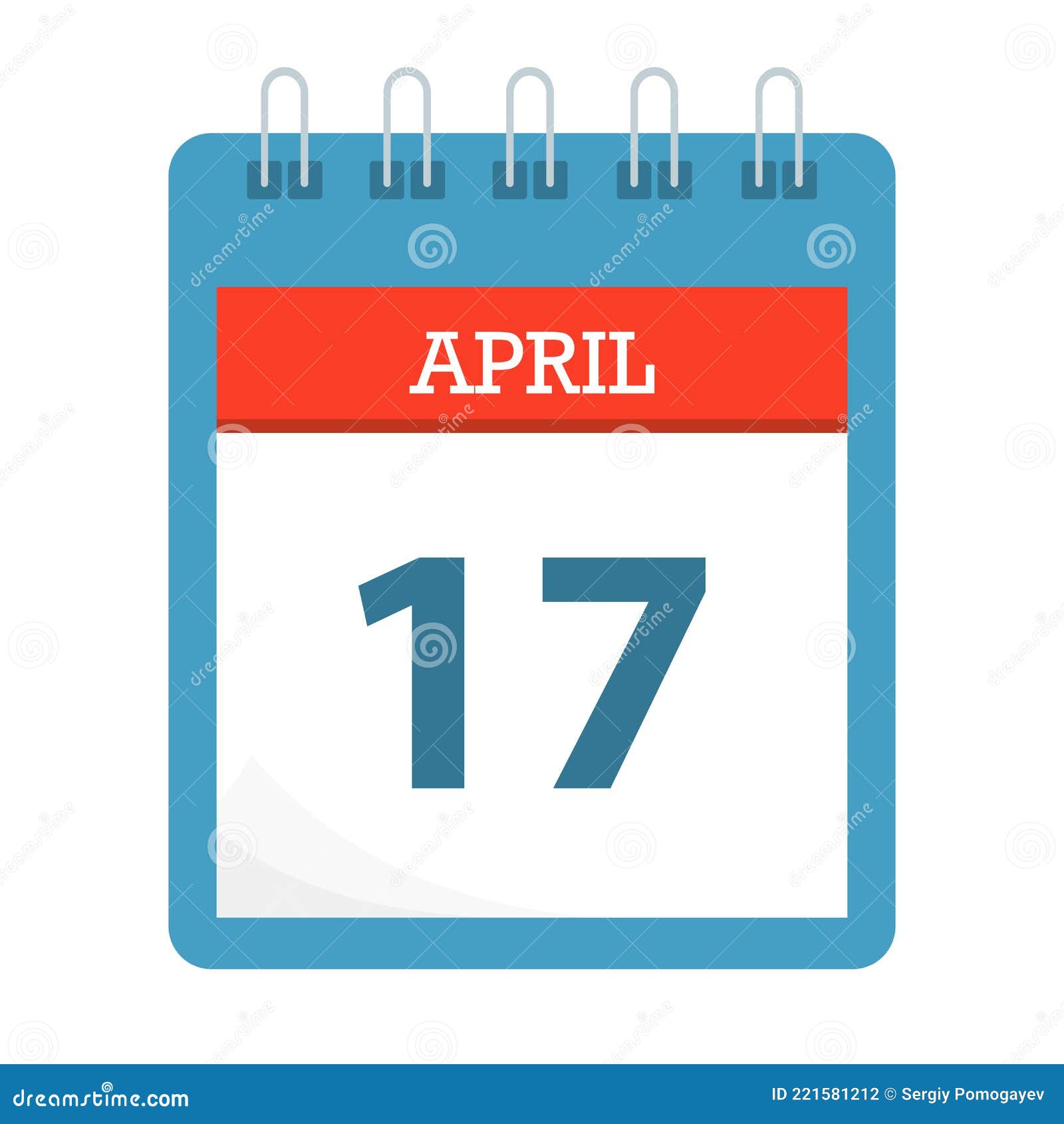 April 17 - Calendar Icon - Calendar Template Stock Vector ...