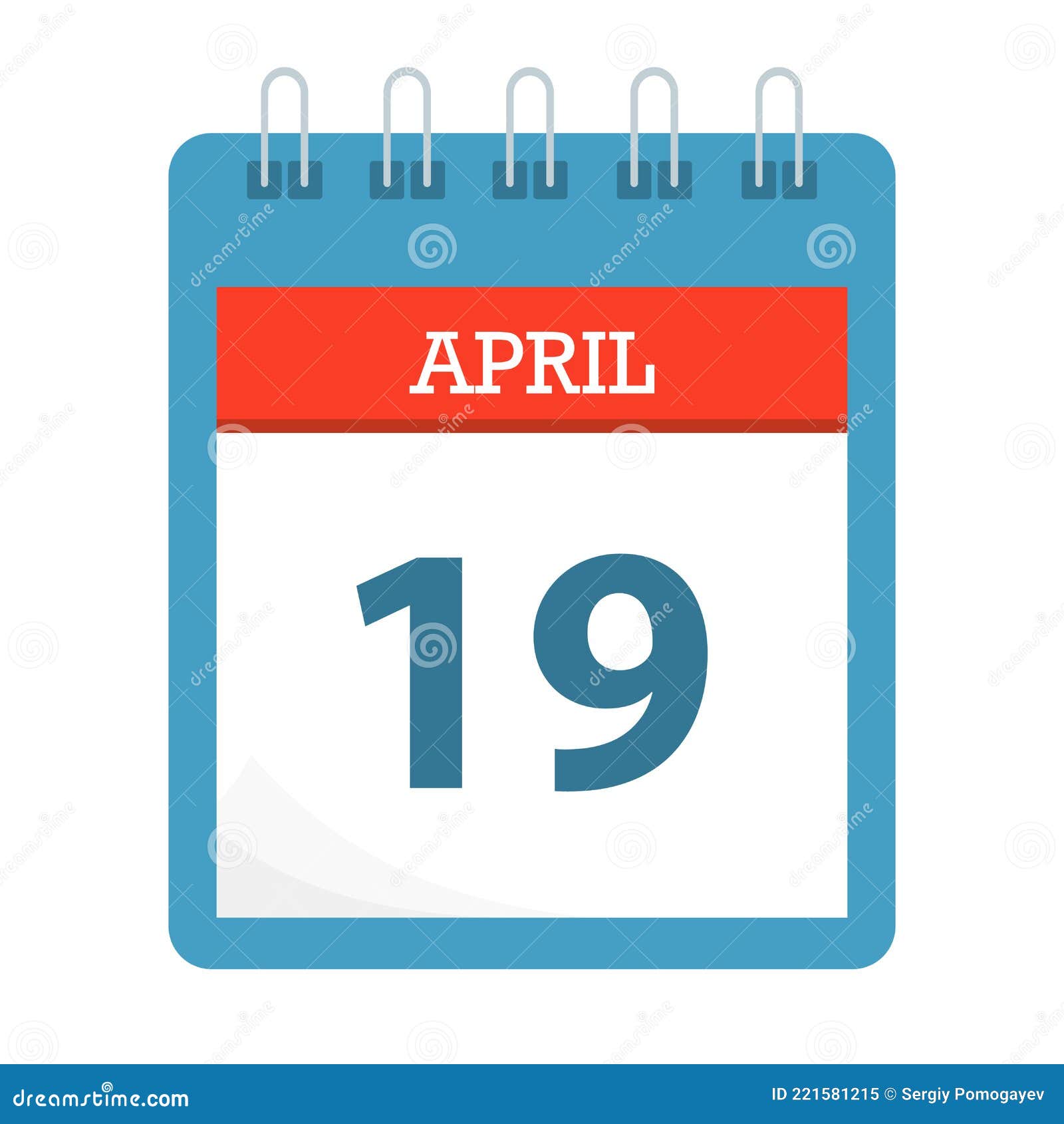 April 19 - Calendar Icon - Calendar Template Stock Vector ...