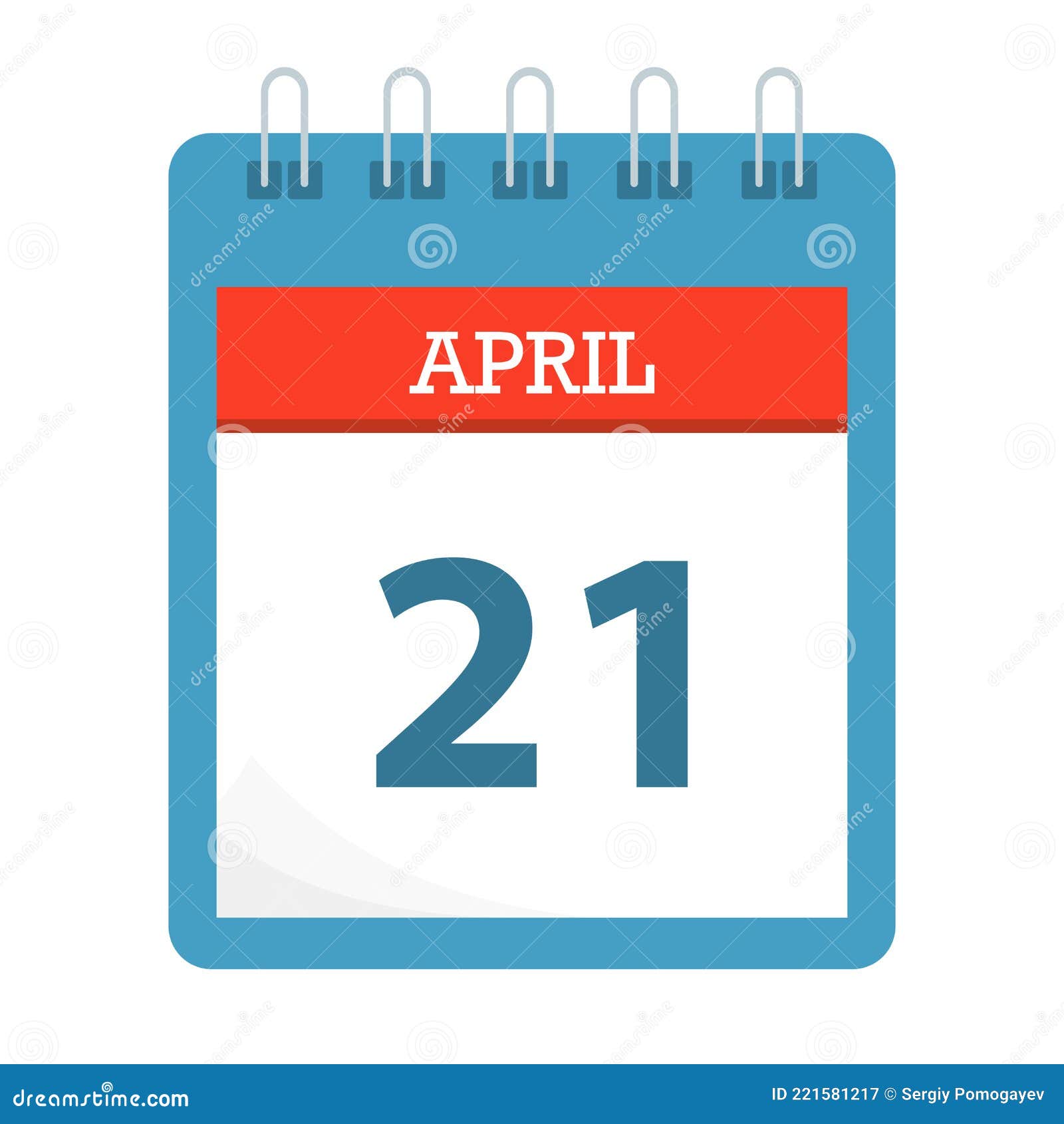 April 21 - Calendar Icon - Calendar Template Stock Vector ...
