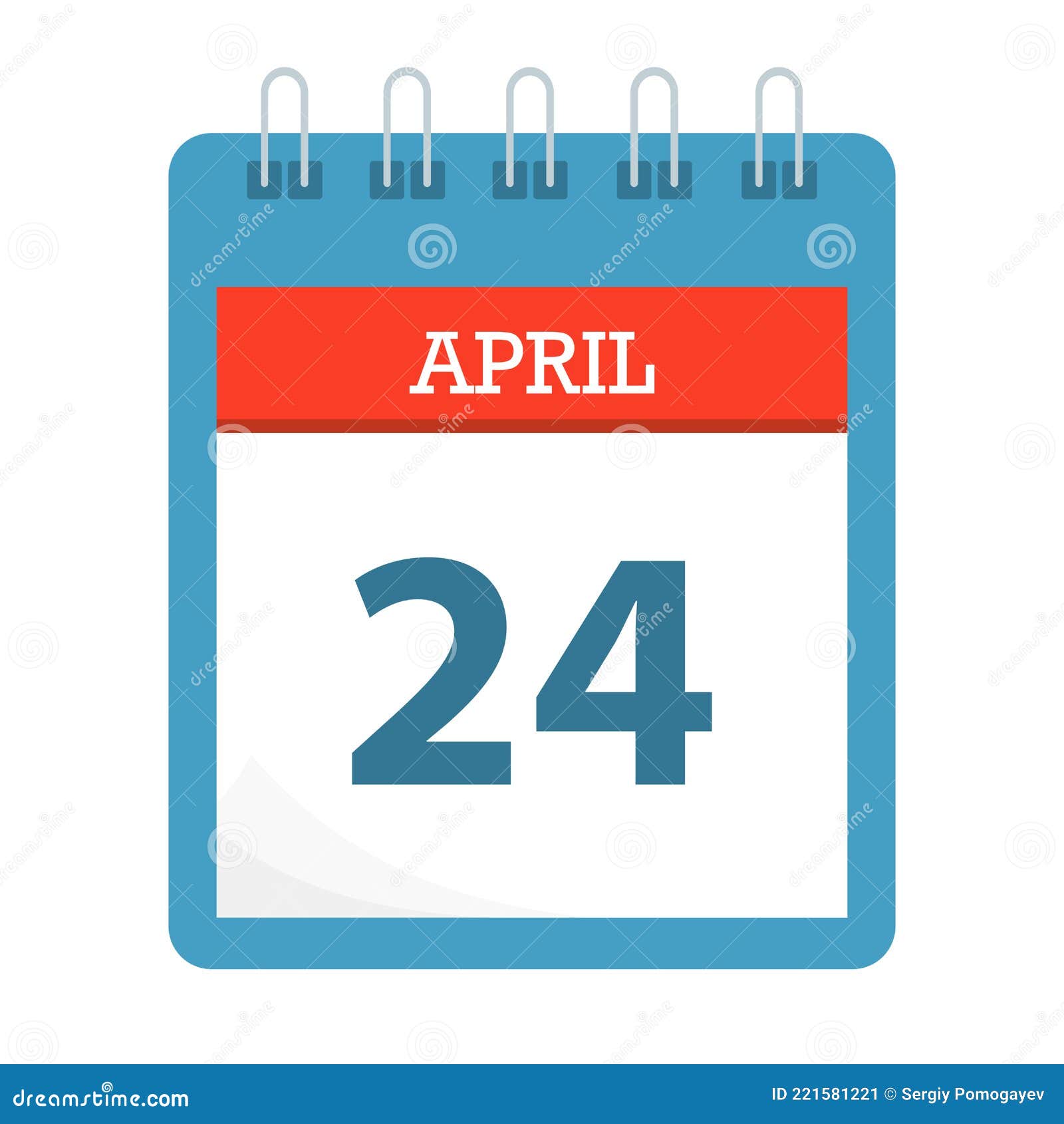 April 24 - Calendar Icon - Calendar Template Stock Vector ...
