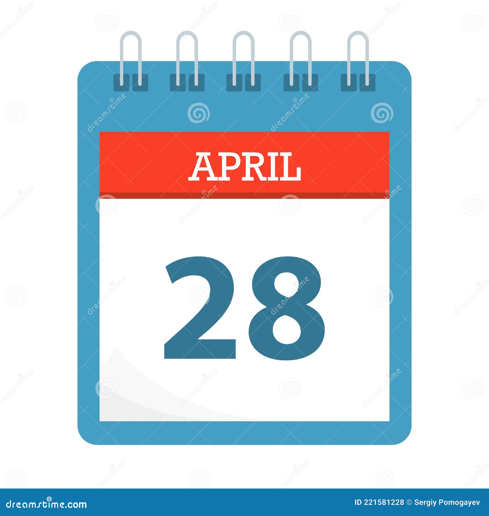 April 28 - Calendar Icon - Calendar Template Stock Vector ...