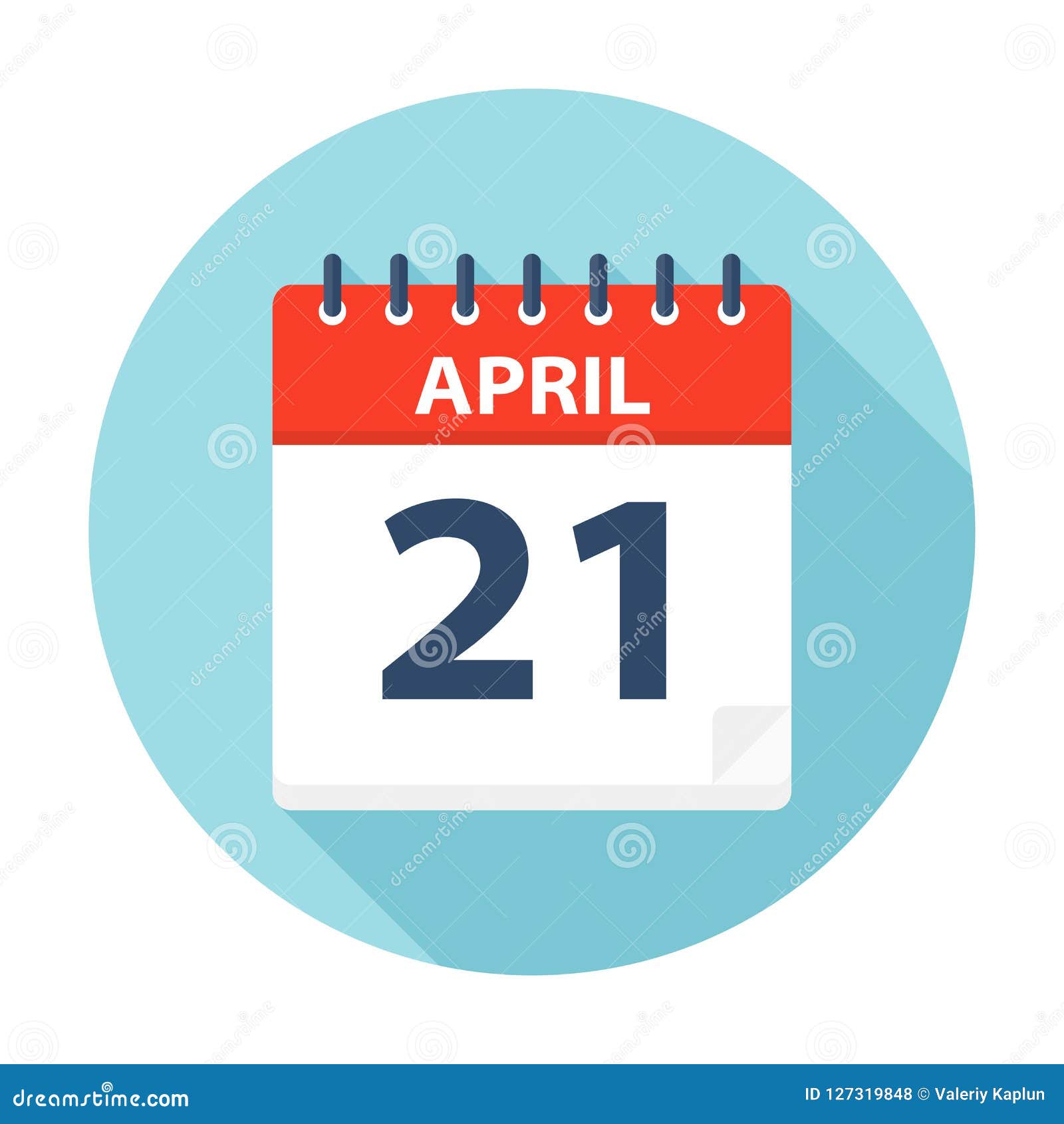 April 21 - Calendar Icon stock illustration. Illustration of blue ...
