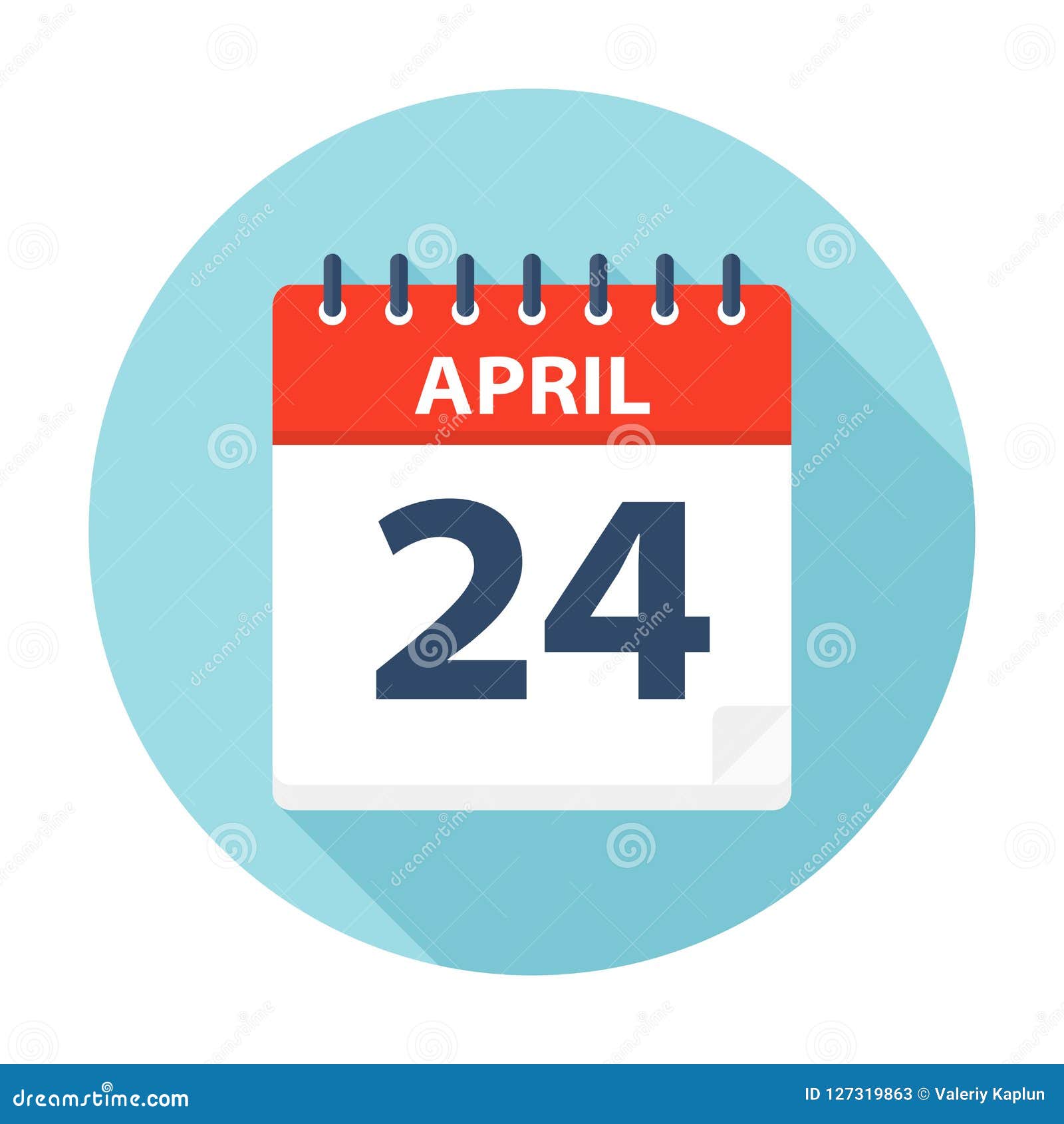 April 24 - Calendar Icon stock illustration. Illustration of white ...