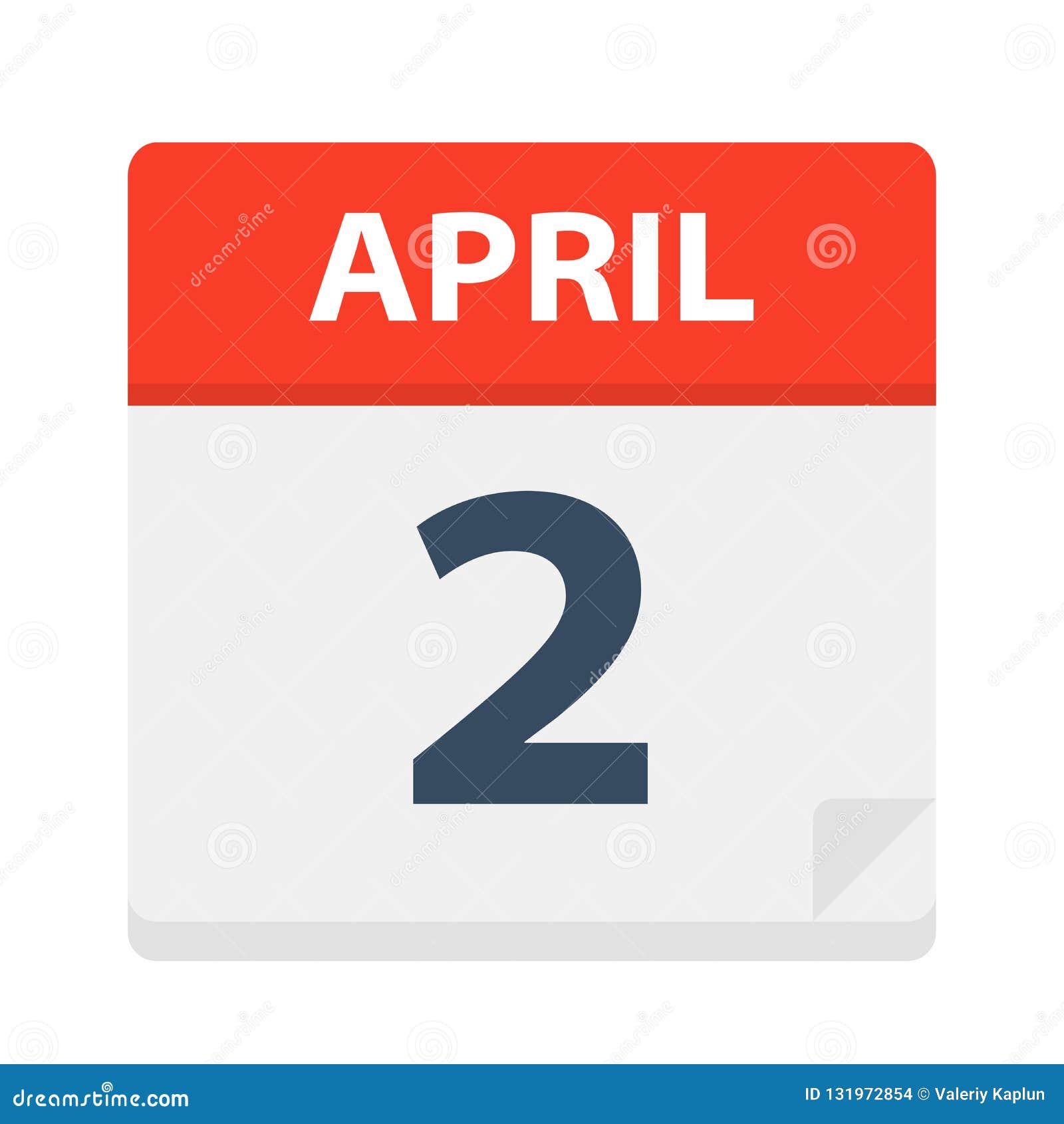 April 2 - Calendar Icon stock illustration. Illustration of white ...