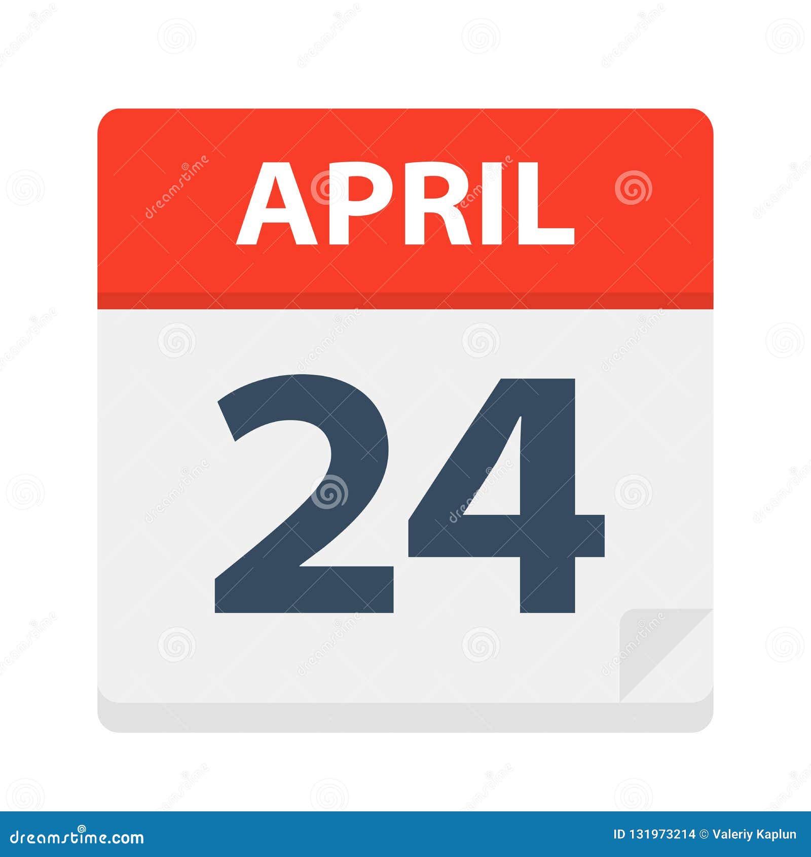 April 24 - Calendar Icon stock illustration. Illustration of rounded ...