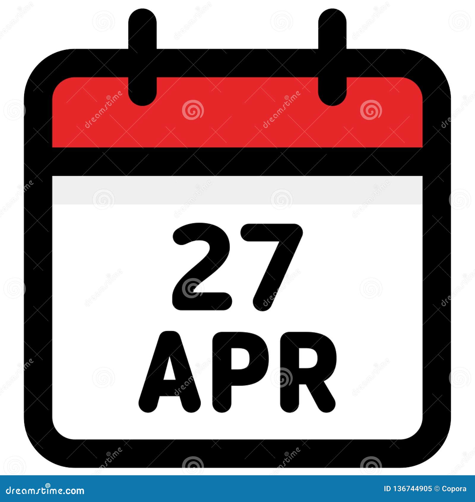 27. April - Calendar Icon - Vector Illustration Stock Vector ...