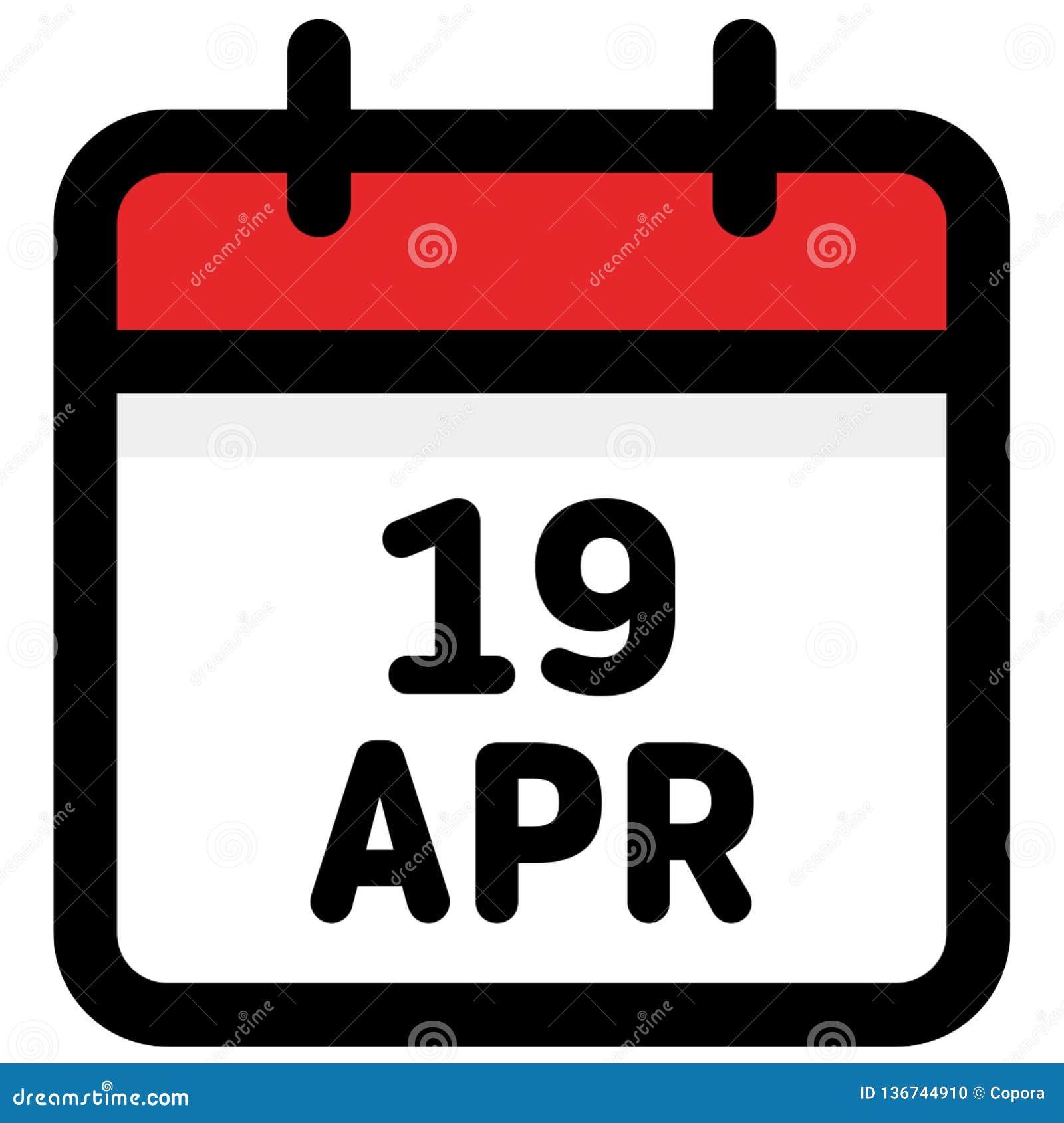 19. April - Calendar Icon - Vector Illustration Stock Vector ...