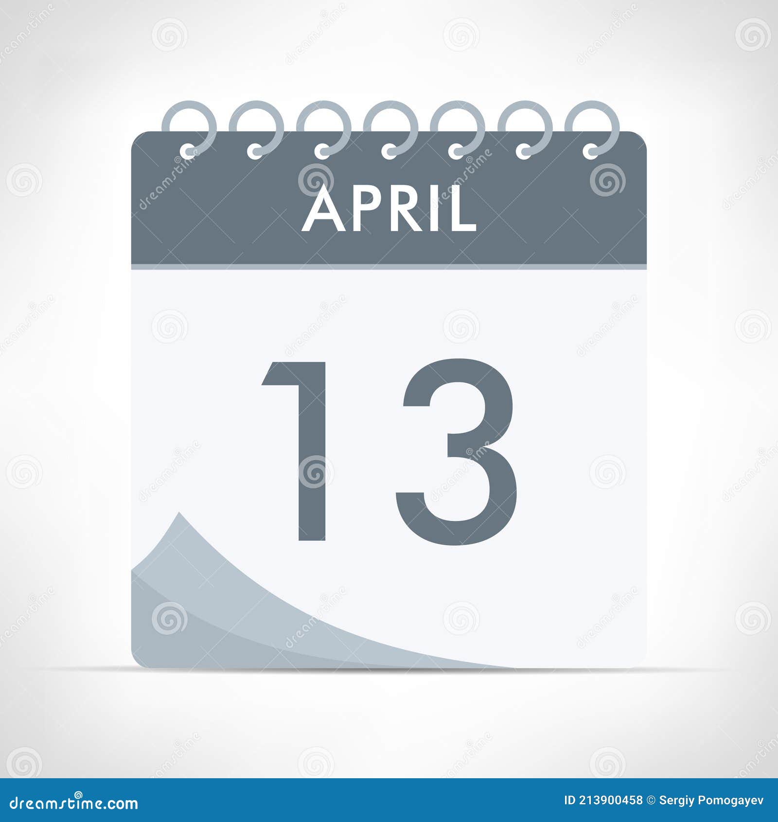 April 13 - Calendar Icon stock illustration. Illustration of white ...
