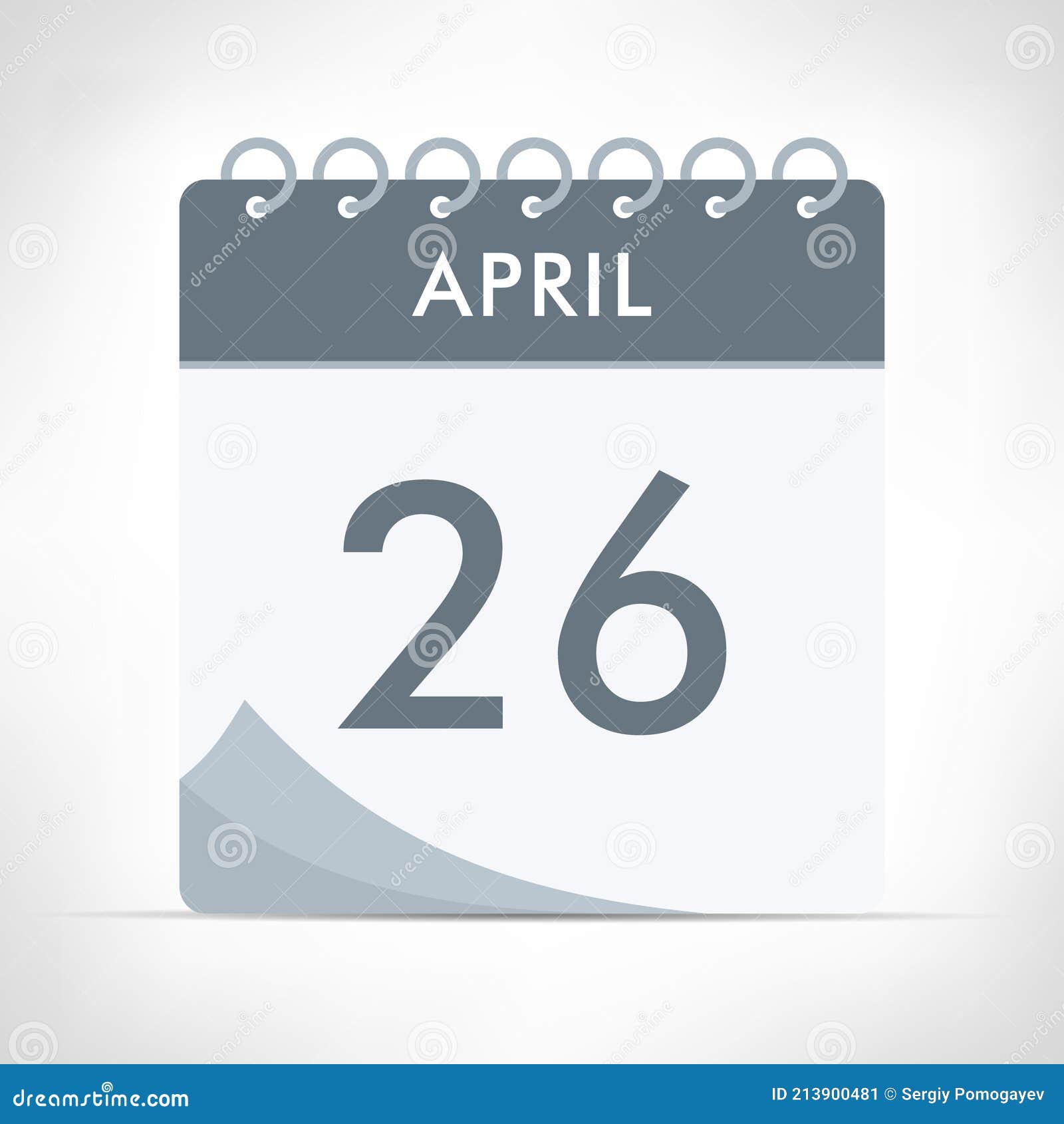 April 26 - Calendar Icon stock vector. Illustration of icon - 213900481