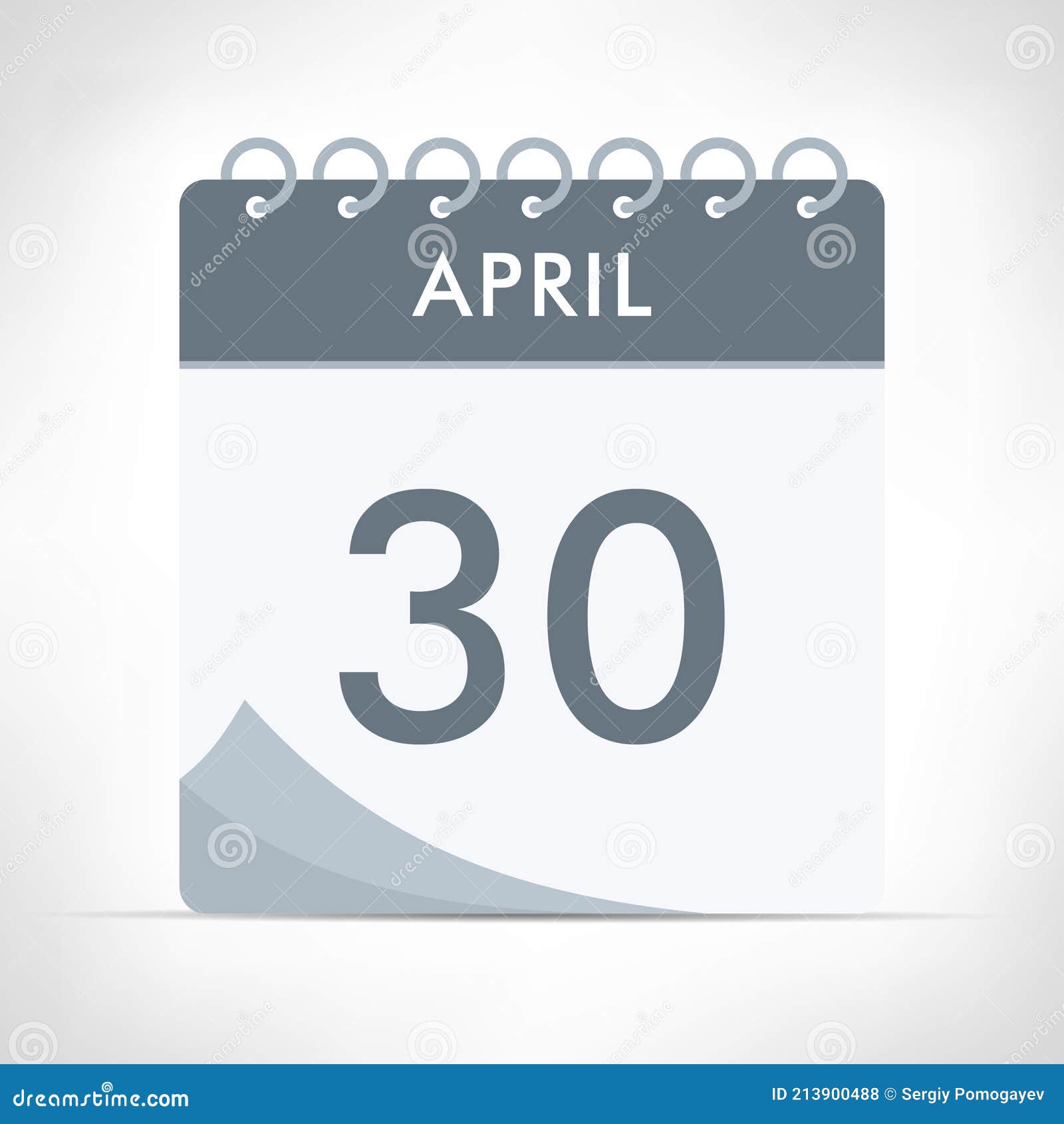 April 30 - Calendar Icon stock vector. Illustration of isolated - 213900488