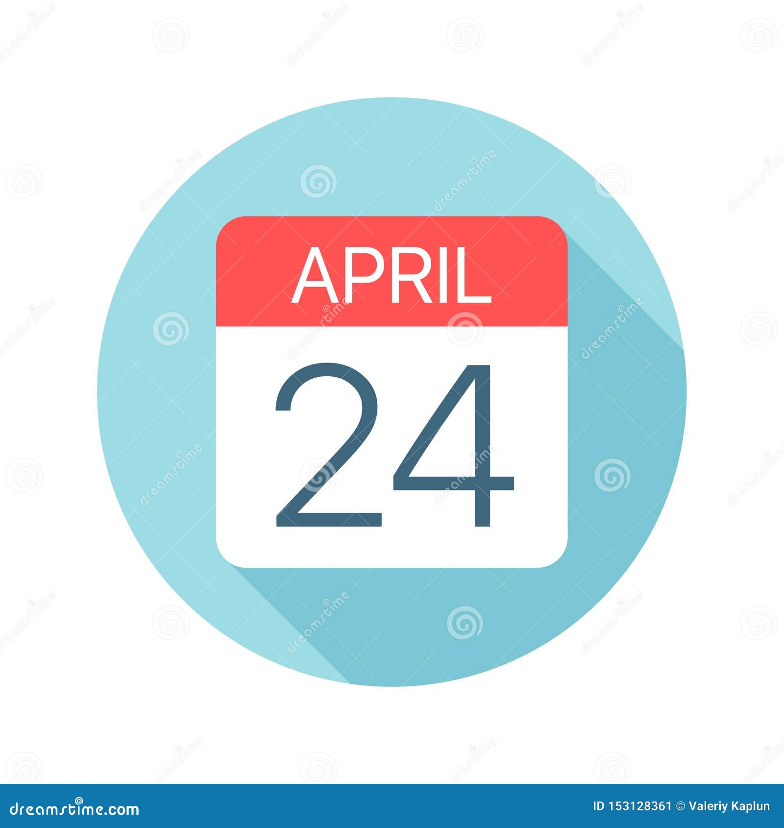 April 24 - Calendar Icon. Vector Illustration of One Day of Month Stock ...