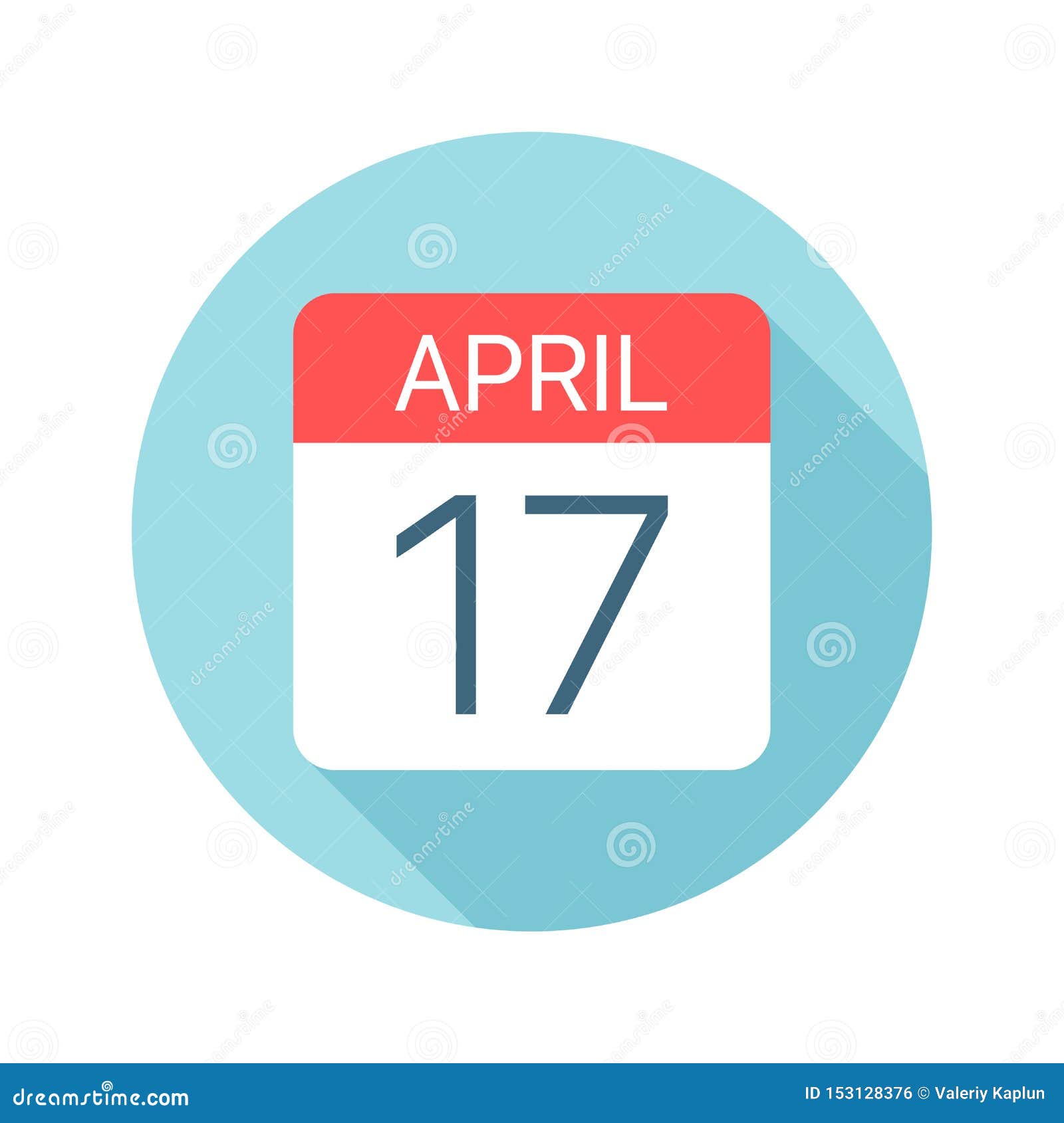 April 17 - Calendar Icon. Vector Illustration of One Day of Month Stock ...