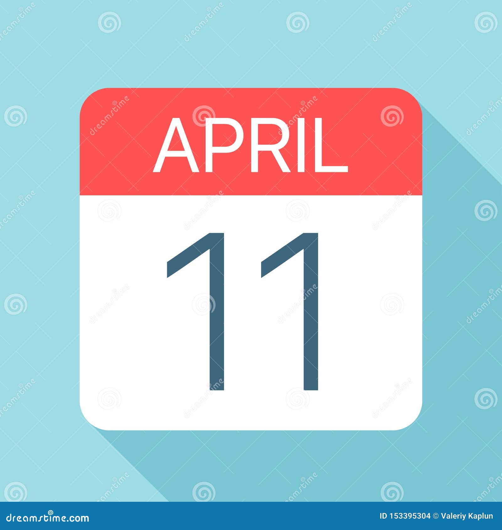 April 11 - Calendar Icon. Vector Illustration of One Day of Month Stock ...