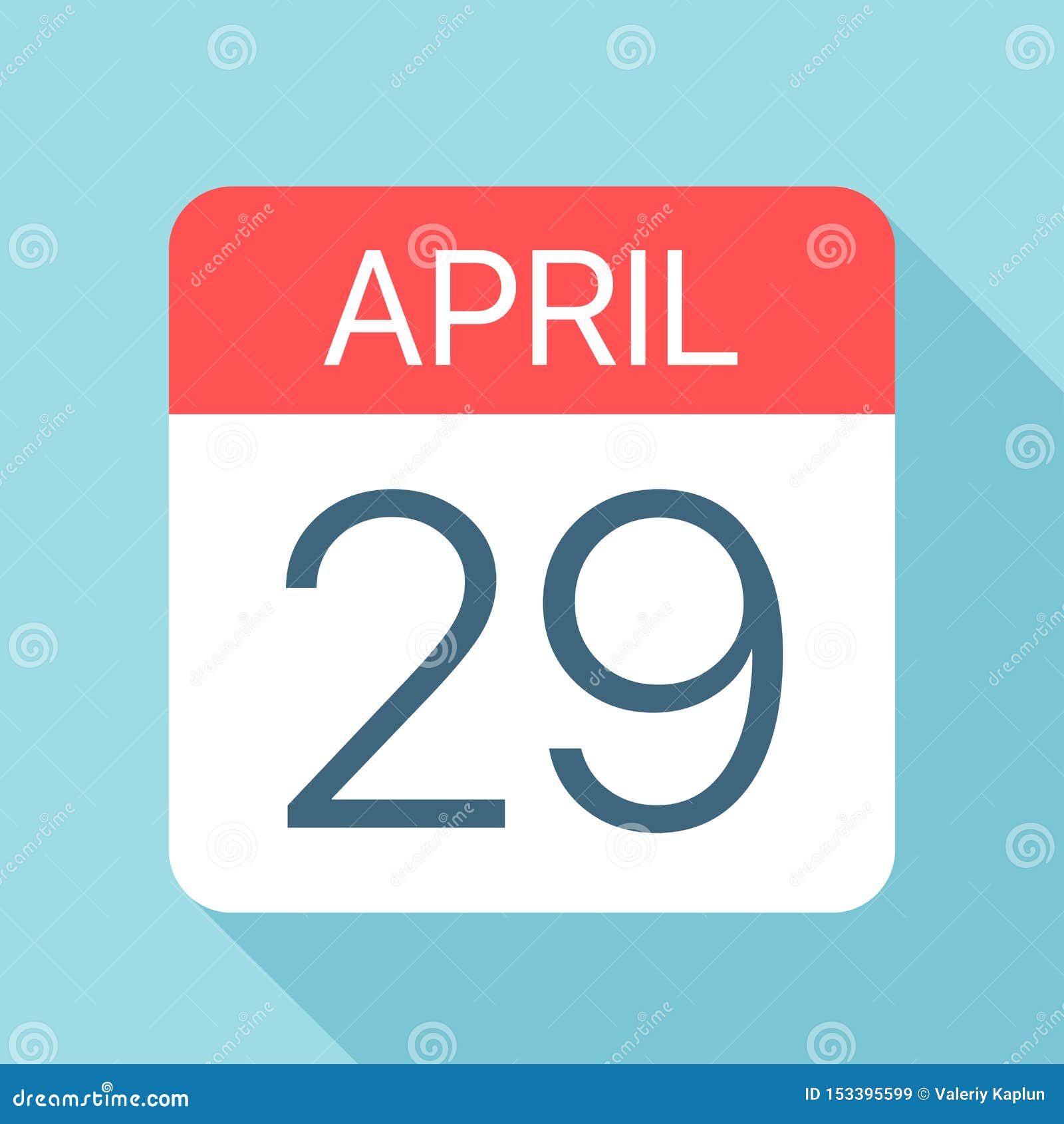 April 29 - Calendar Icon. Vector Illustration of One Day of Month Stock ...