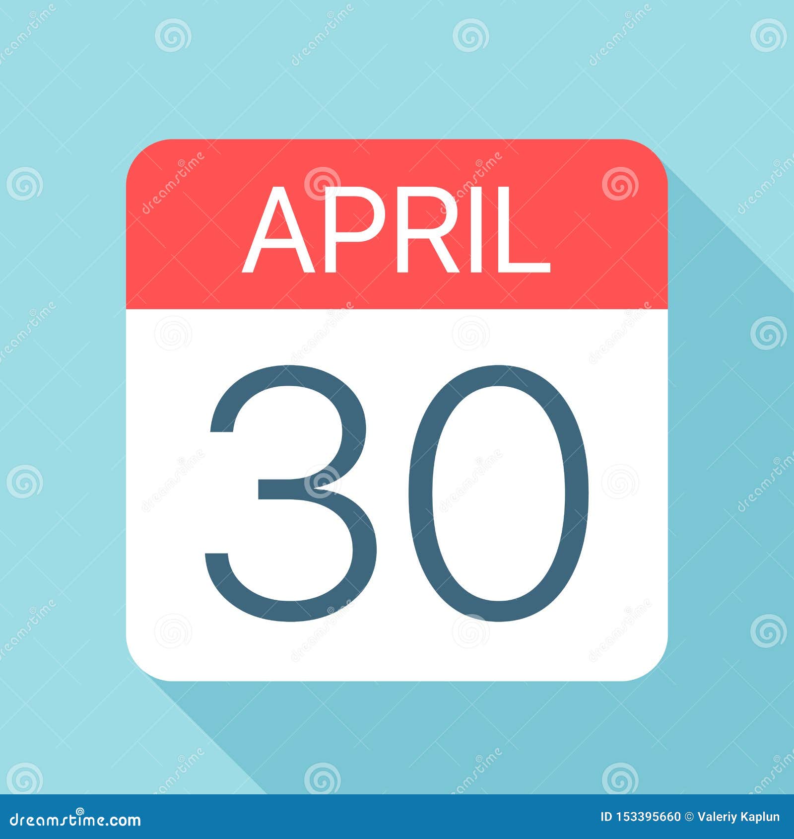 April 30 - Calendar Icon. Vector Illustration of One Day of Month Stock ...