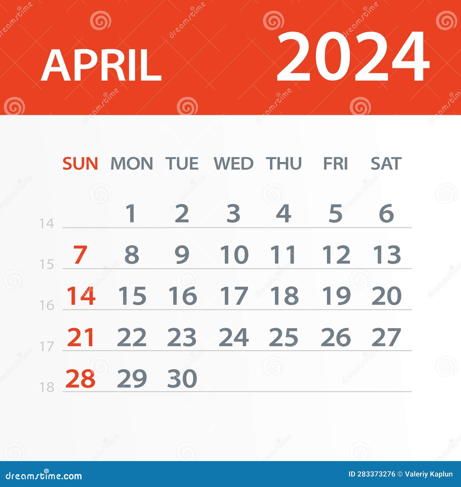 April 2024 Template-Calendar 2024 Design , Desk Calendar 2024 Template ...