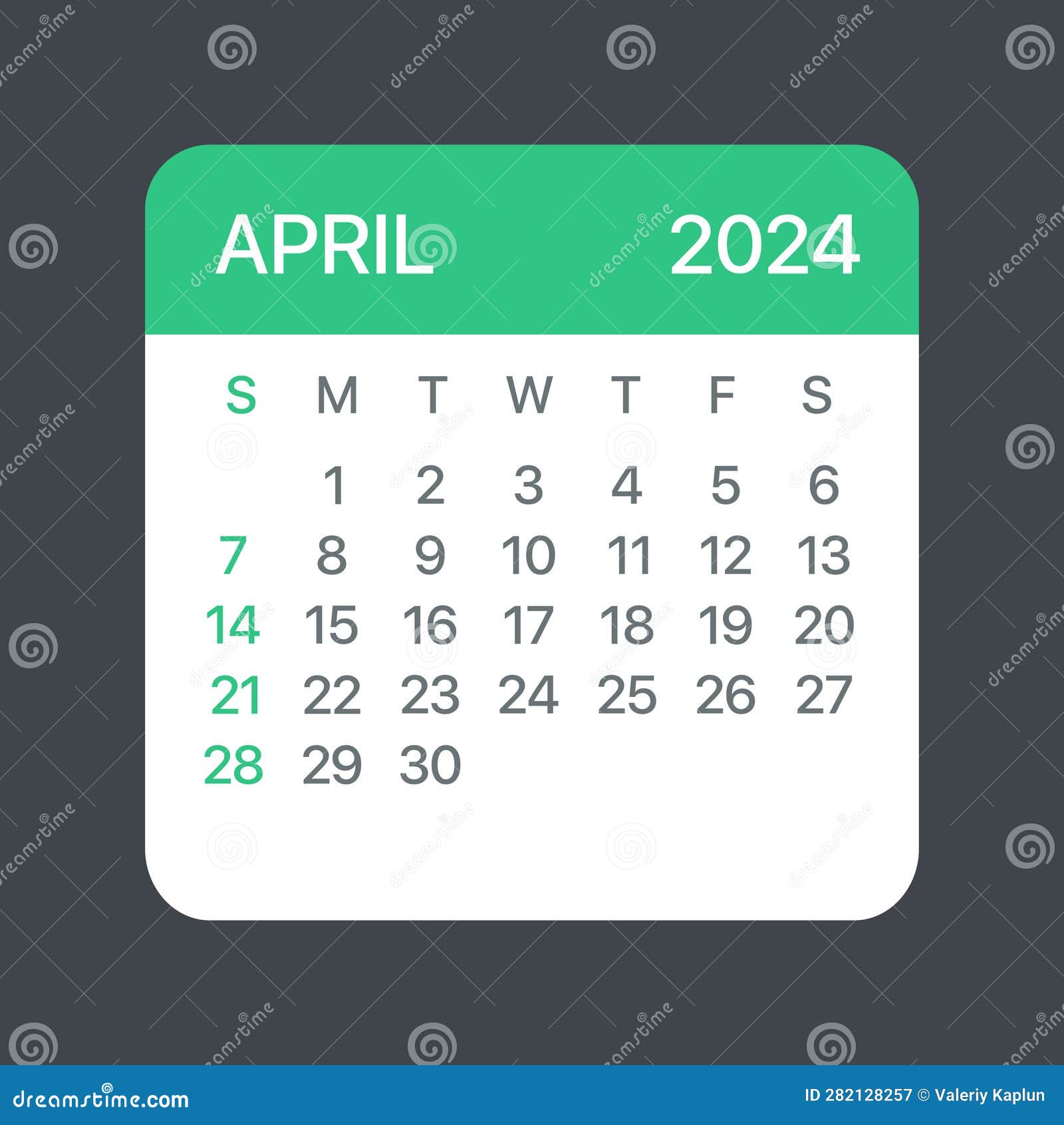 April 2024 Template- Desk Calendar 2024 Year Template, Wall Calendar ...
