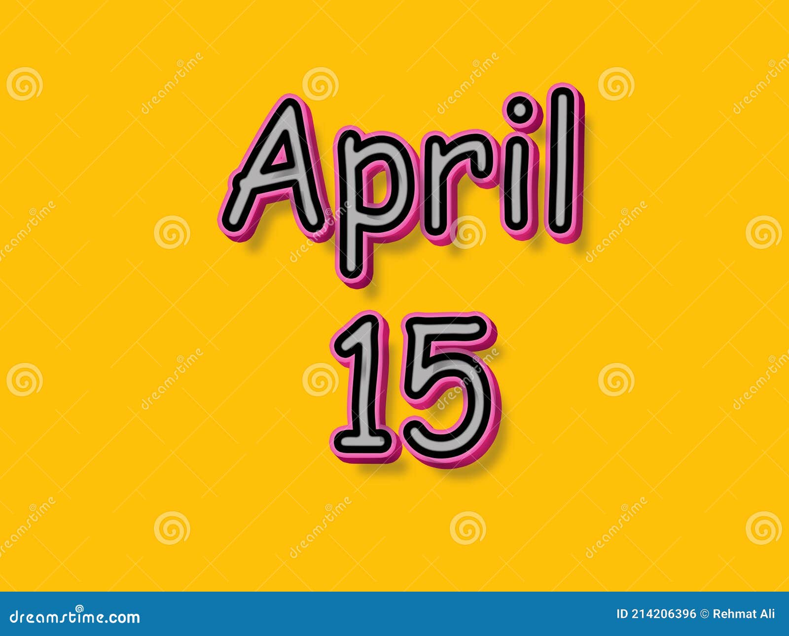 15 April, Calendar Icon. on Yellow Background Stock Illustration ...