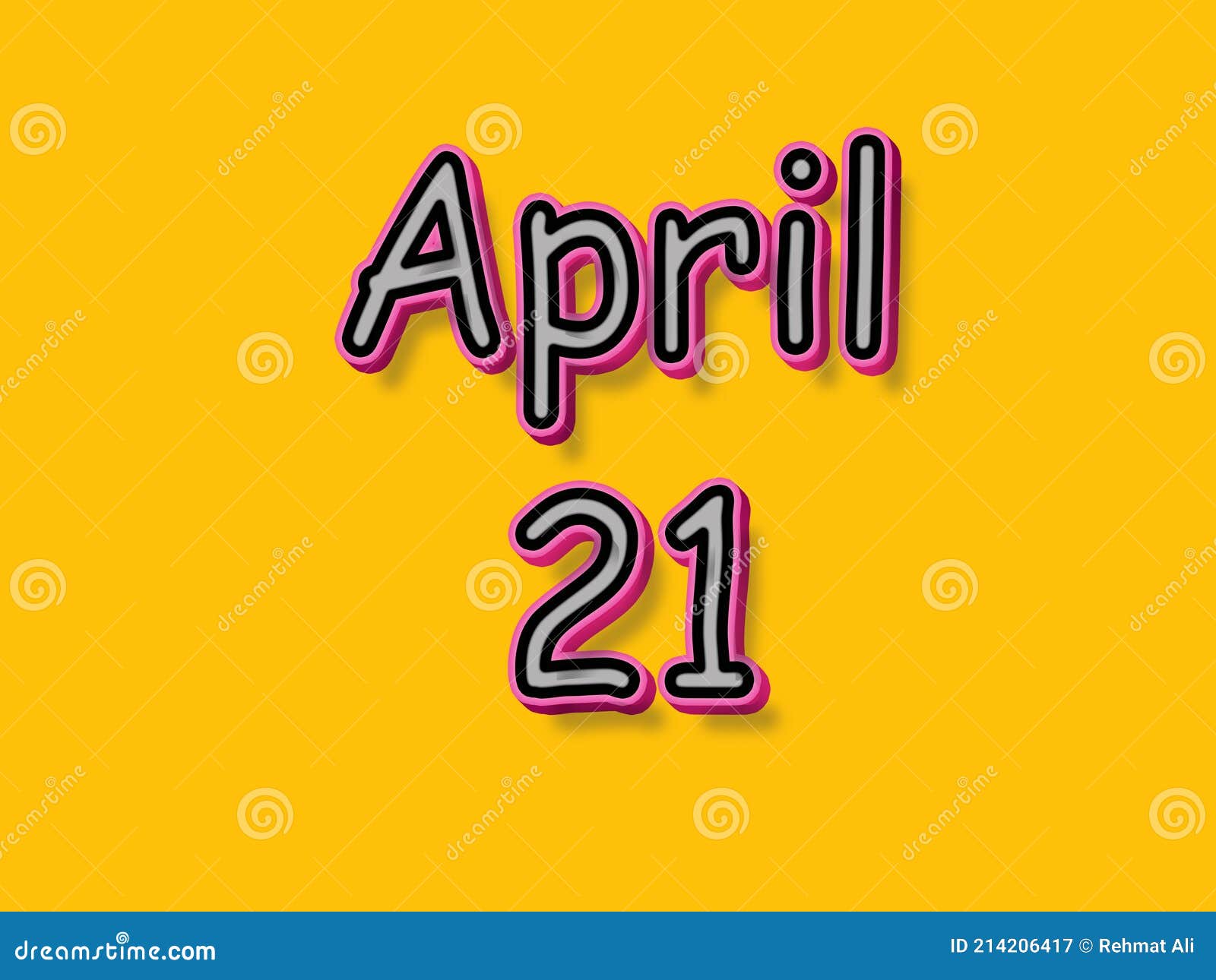21 April, Calendar Icon. on Yellow Background Stock Illustration ...