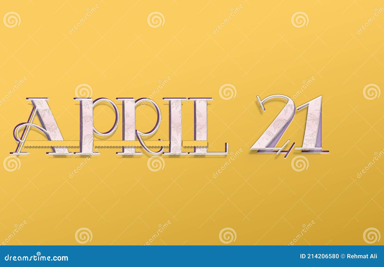 21 April, Calendar Icon. on Yellow Background Stock Illustration ...