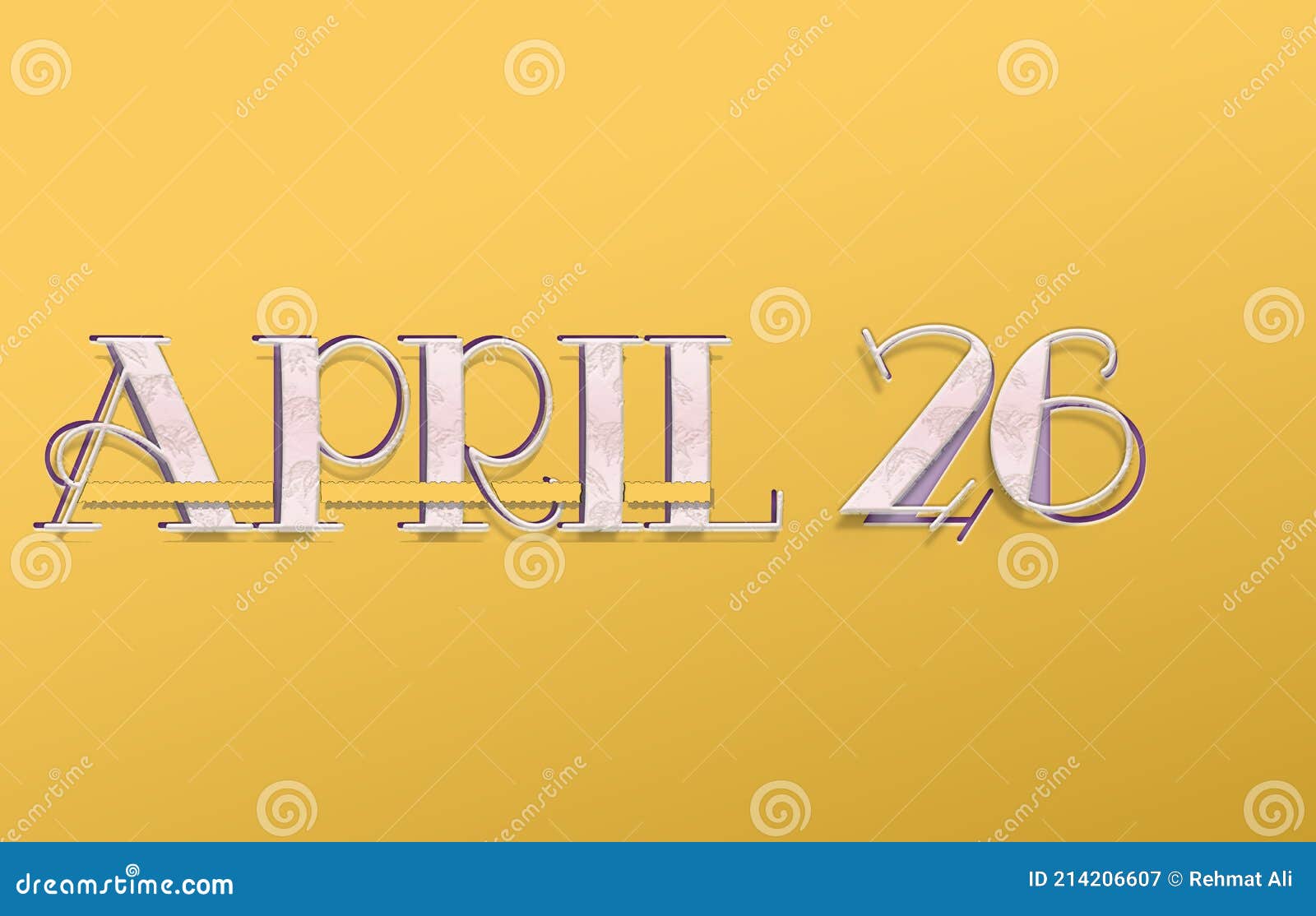 26 April, Calendar Icon. on Yellow Background Stock Illustration ...