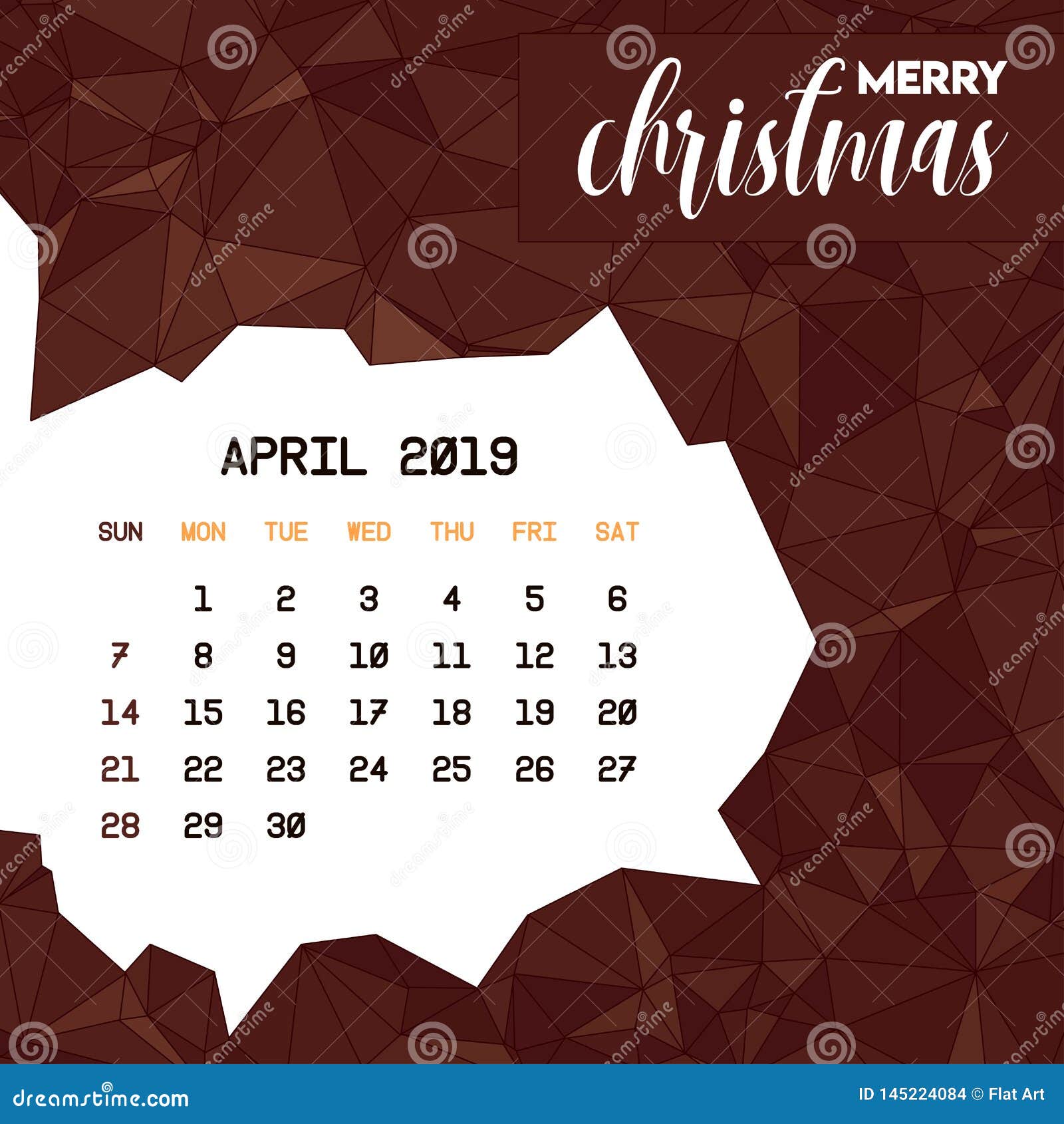 April 2019 Calendar Template Stock Vector - Illustration of graphic ...