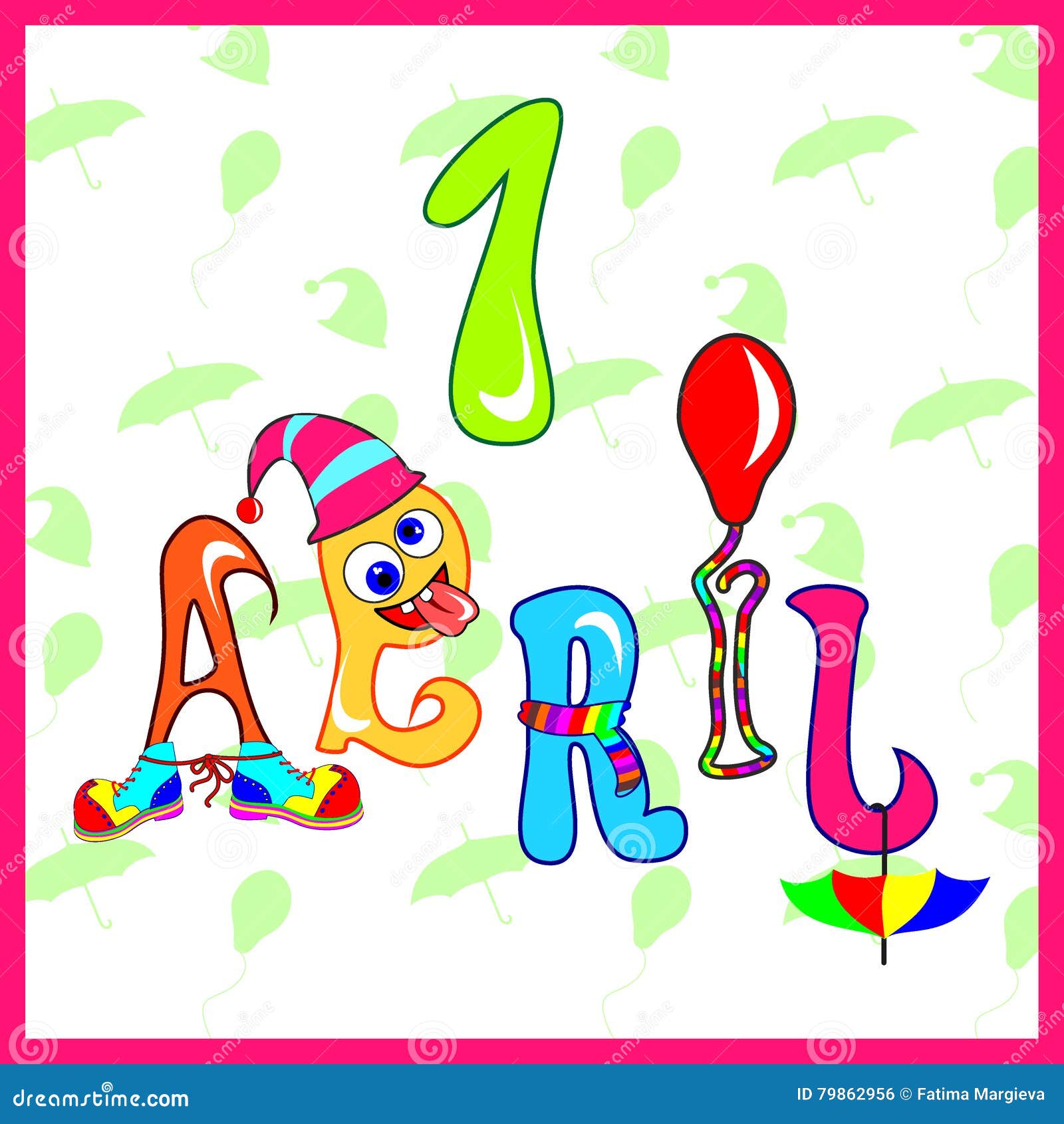 1 April cartoon stock vector. Illustration of concept - 79862956