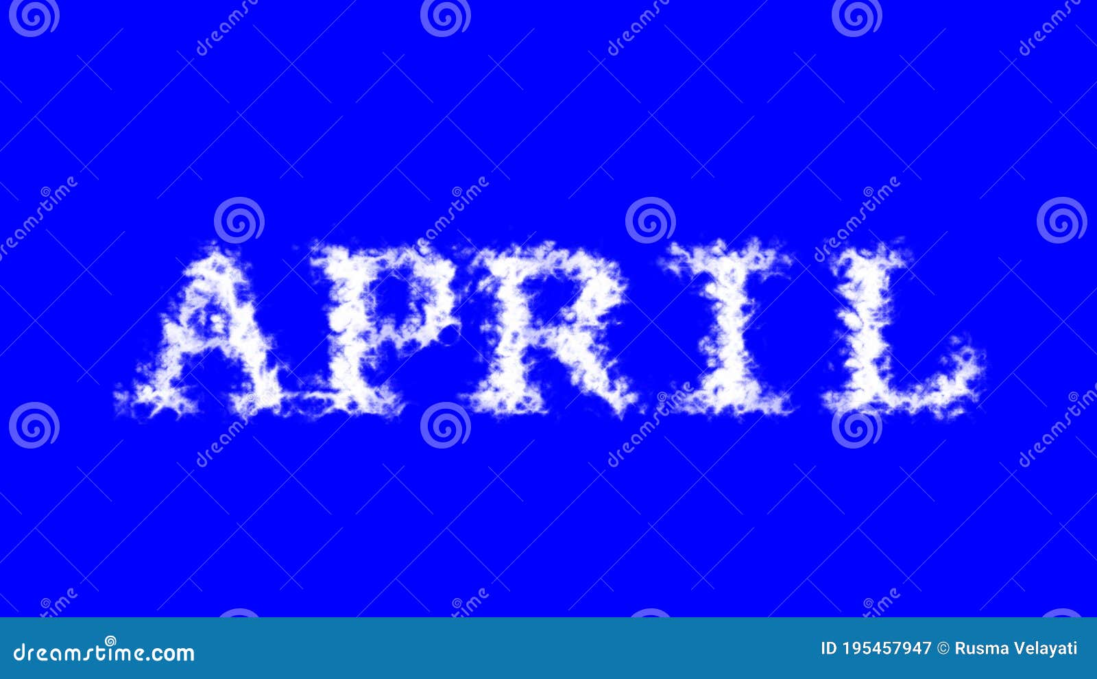 April Cloud Text Effect Blue Isolated Background Stock Illustration ...