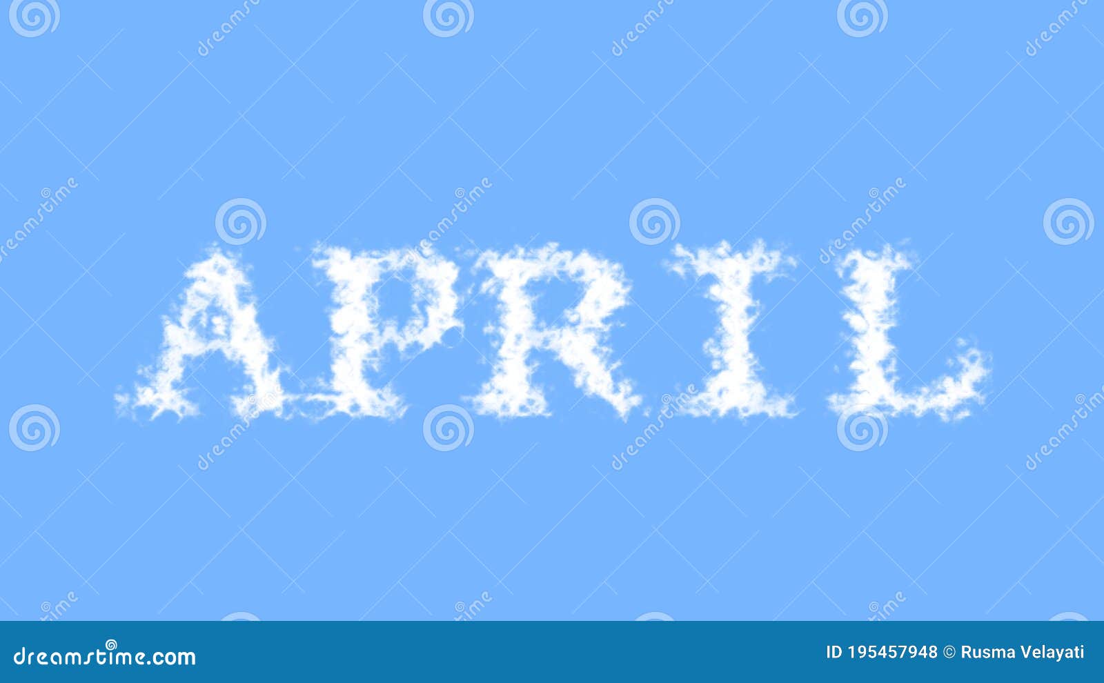 April Cloud Text Effect Sky Isolated Background Stock Illustration ...