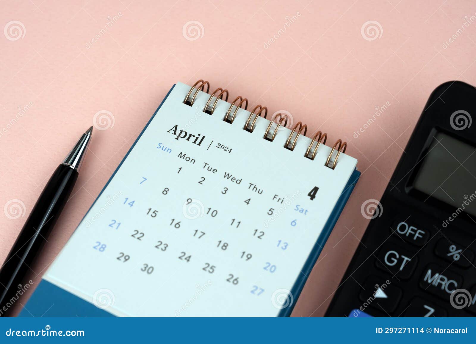 April 2024 Desk Calendar Flat Lay Stock Photo - Image of front, life ...