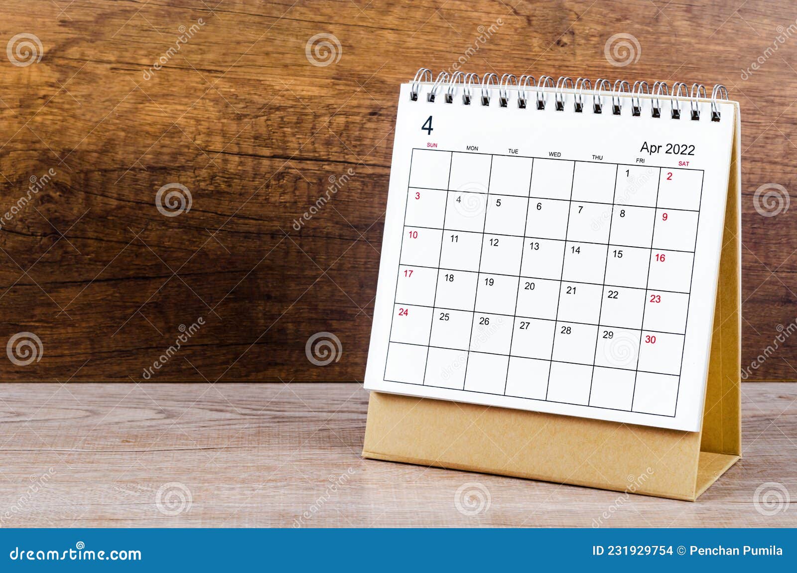 April Desk Calendar 2022 on the Table Stock Photo - Image of monthly ...
